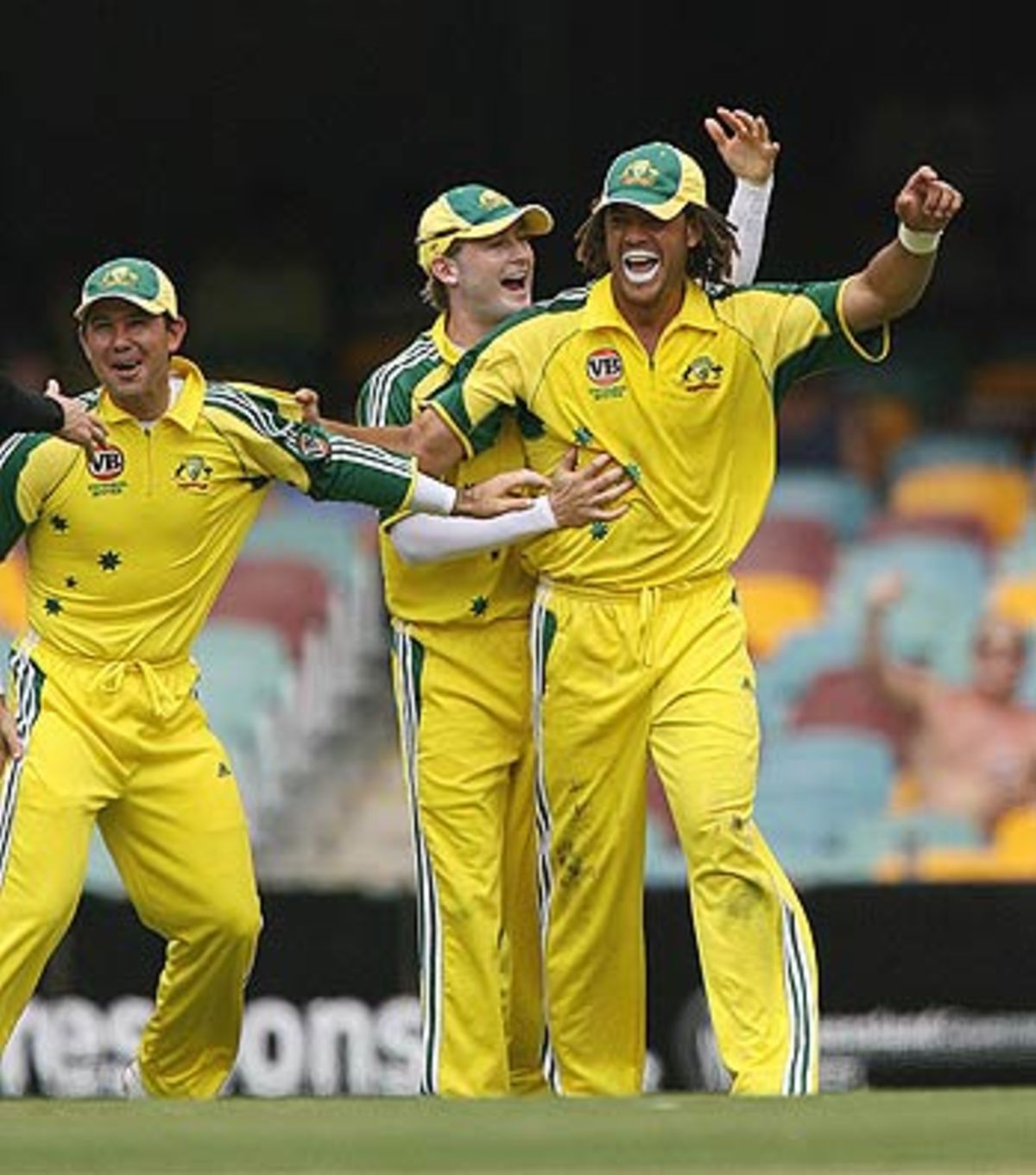 Andrew Symonds and Michael Clarke celebrate Sanath Jayasuriya's ...