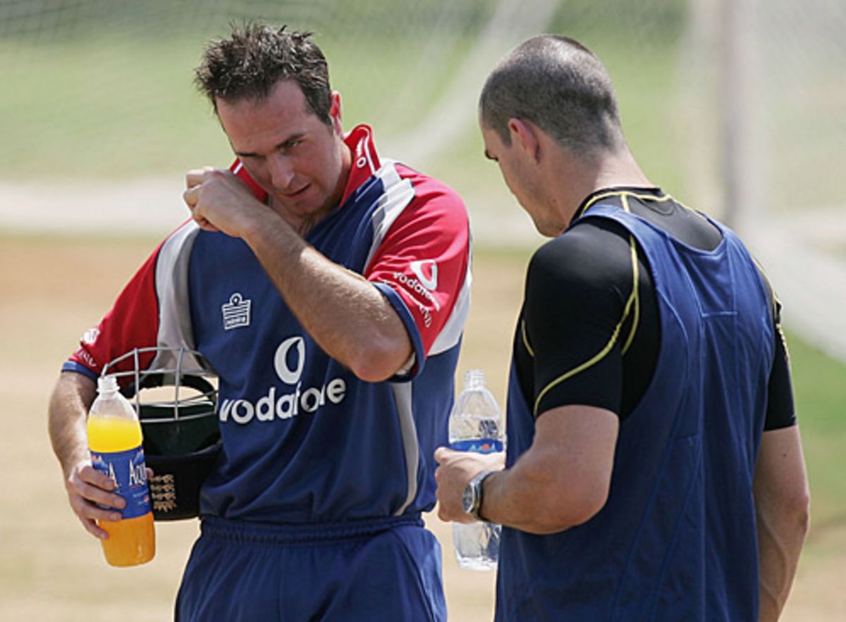 Kevin Pietersen poses while watching his team in the field ...