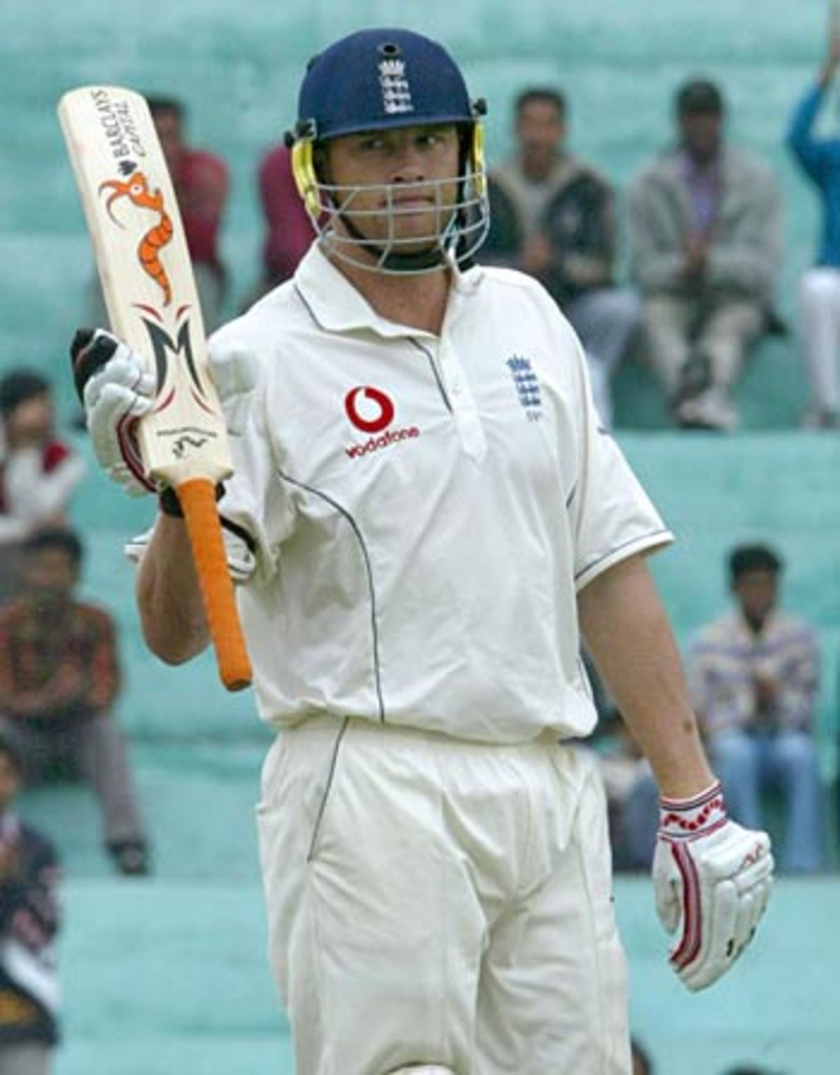 Andrew Flintoff raises his bat after reaching fifty | ESPNcricinfo.com