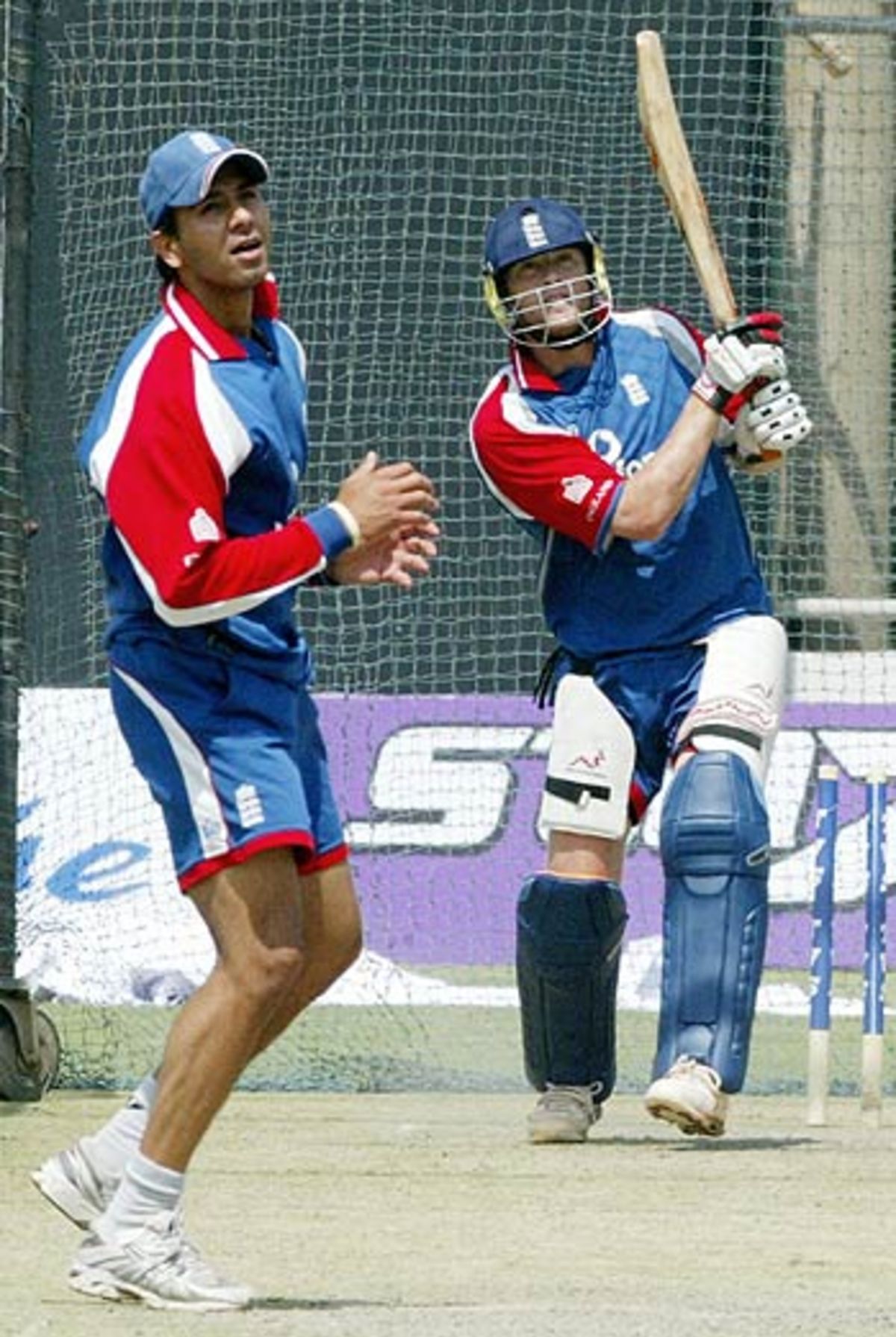 Vikram Solanki watches as Andrew Flintoff hits hard and far ...
