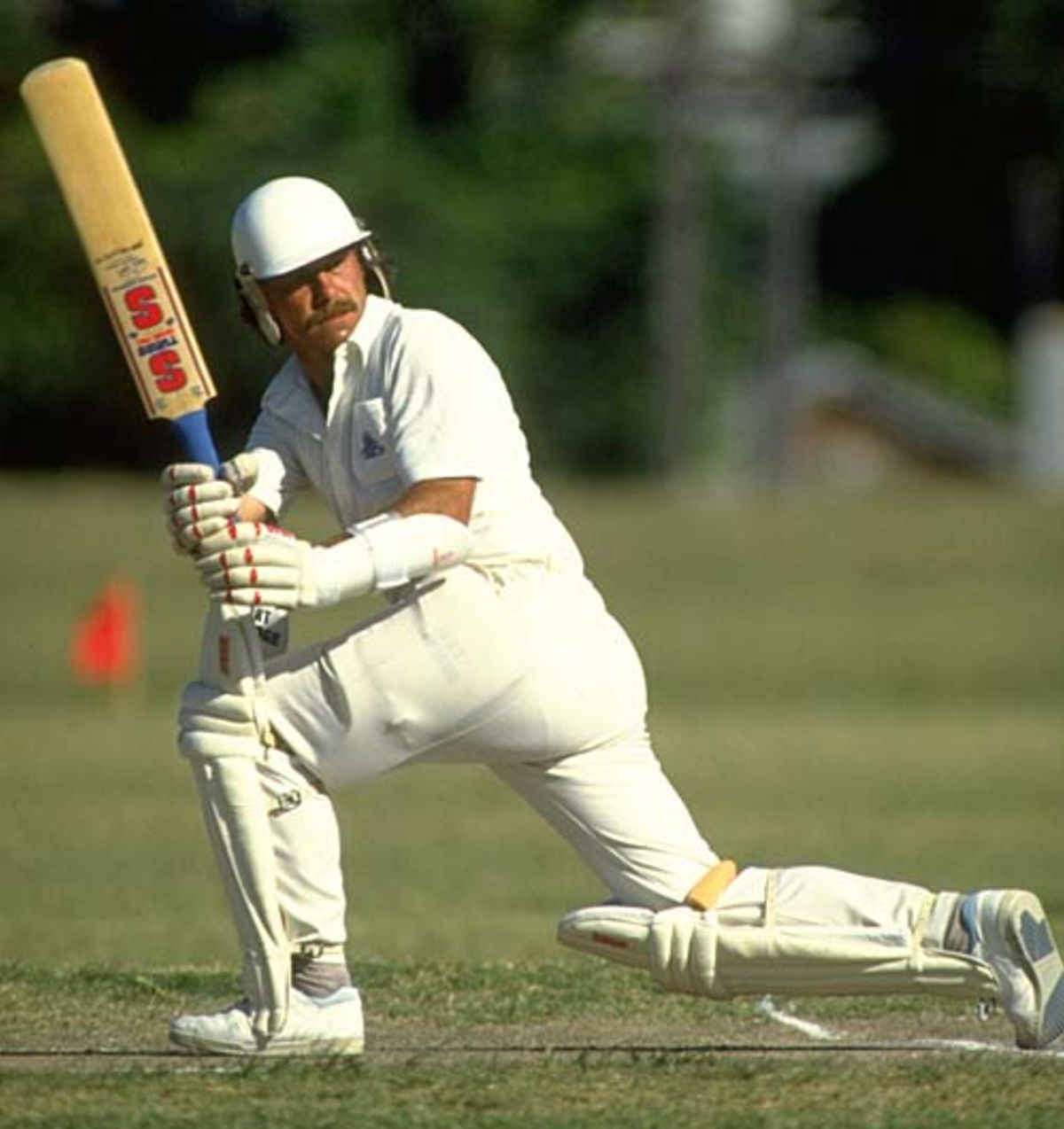 Wayne Larkins batting in a tour match against Windward Islands ...