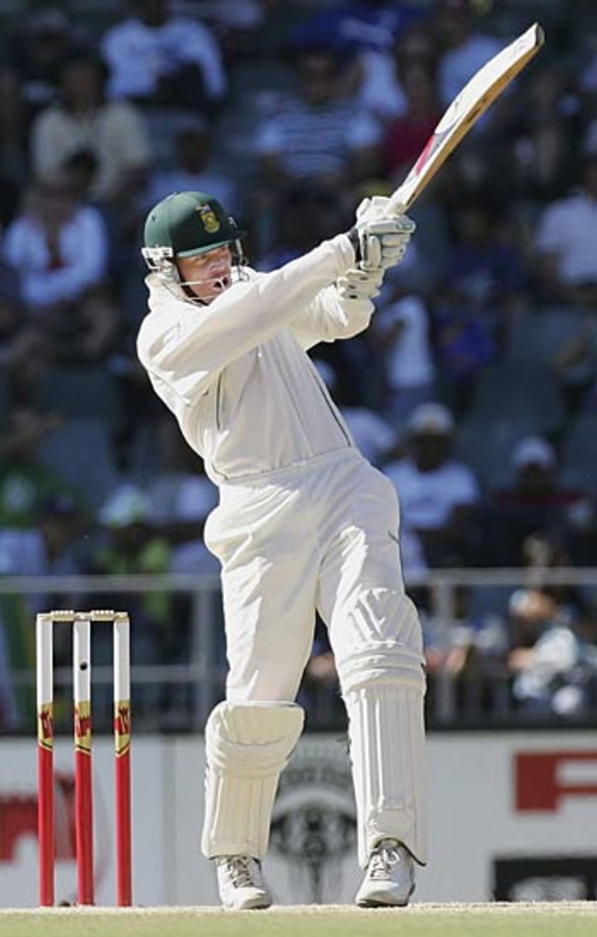 Shaun Pollock clubs one of his five boundaries | ESPNcricinfo.com
