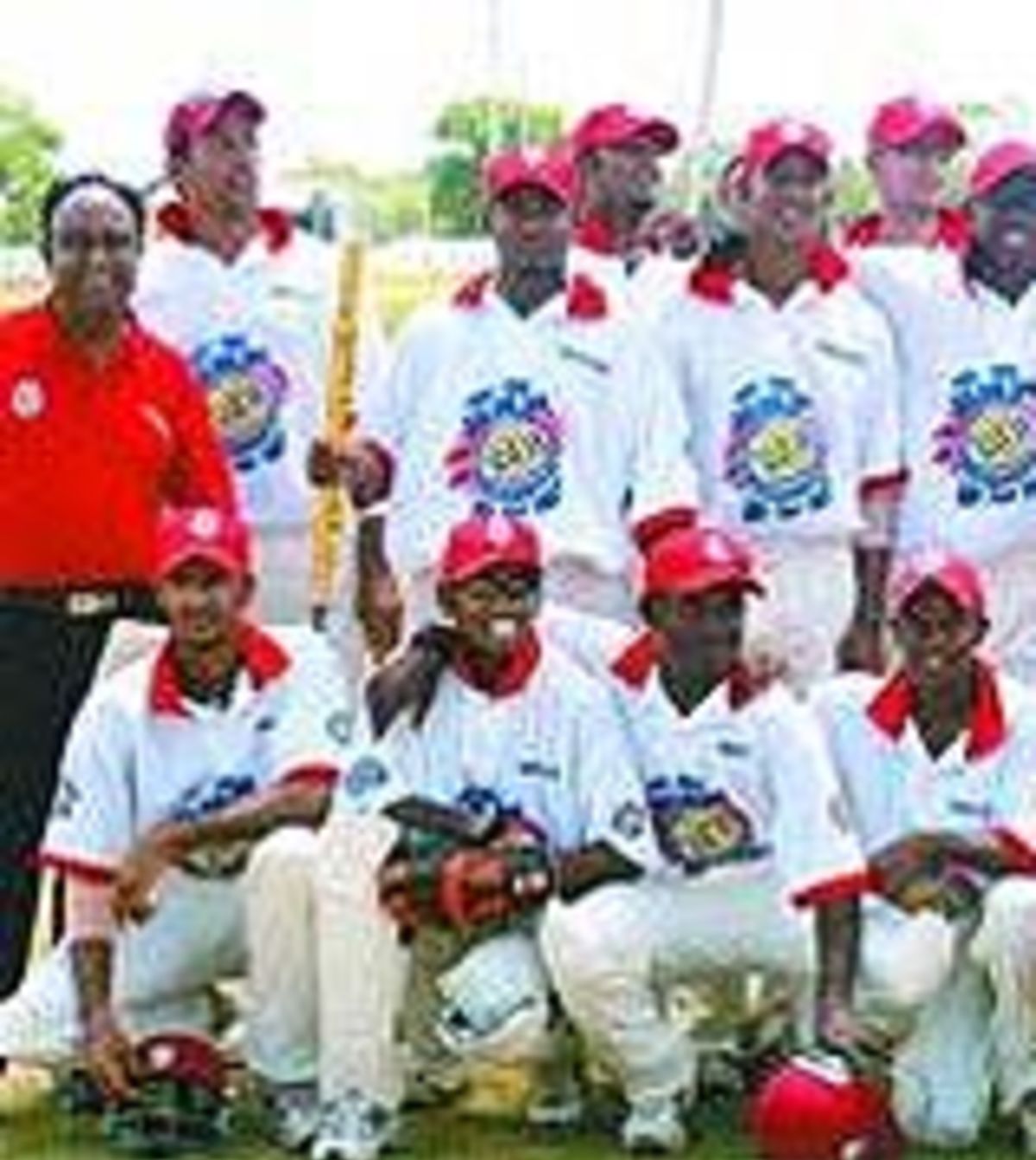 Members of the Trinidad and Tobago team celebrate the semi-final ...