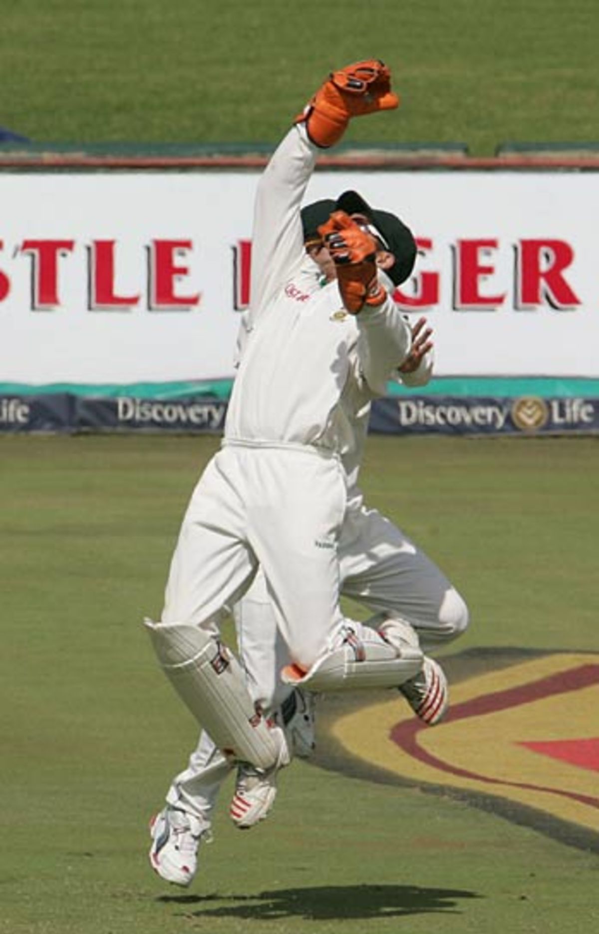 Mark Boucher leaps after claiming a catch | ESPNcricinfo.com