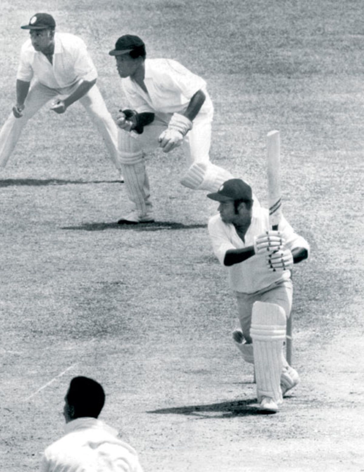 Dilip Sardesai bats during his century at Port-of-Spain in 1971 ...
