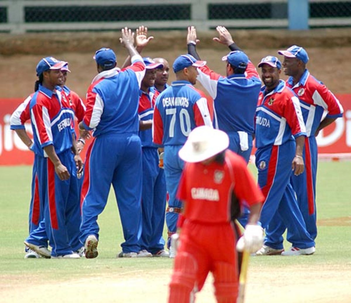 Bermuda celebrate a Canadian wicket | ESPNcricinfo.com