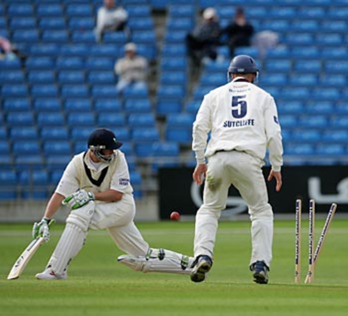 Gerard Brophy is bowled around his legs by Gary Keedy | ESPNcricinfo.com