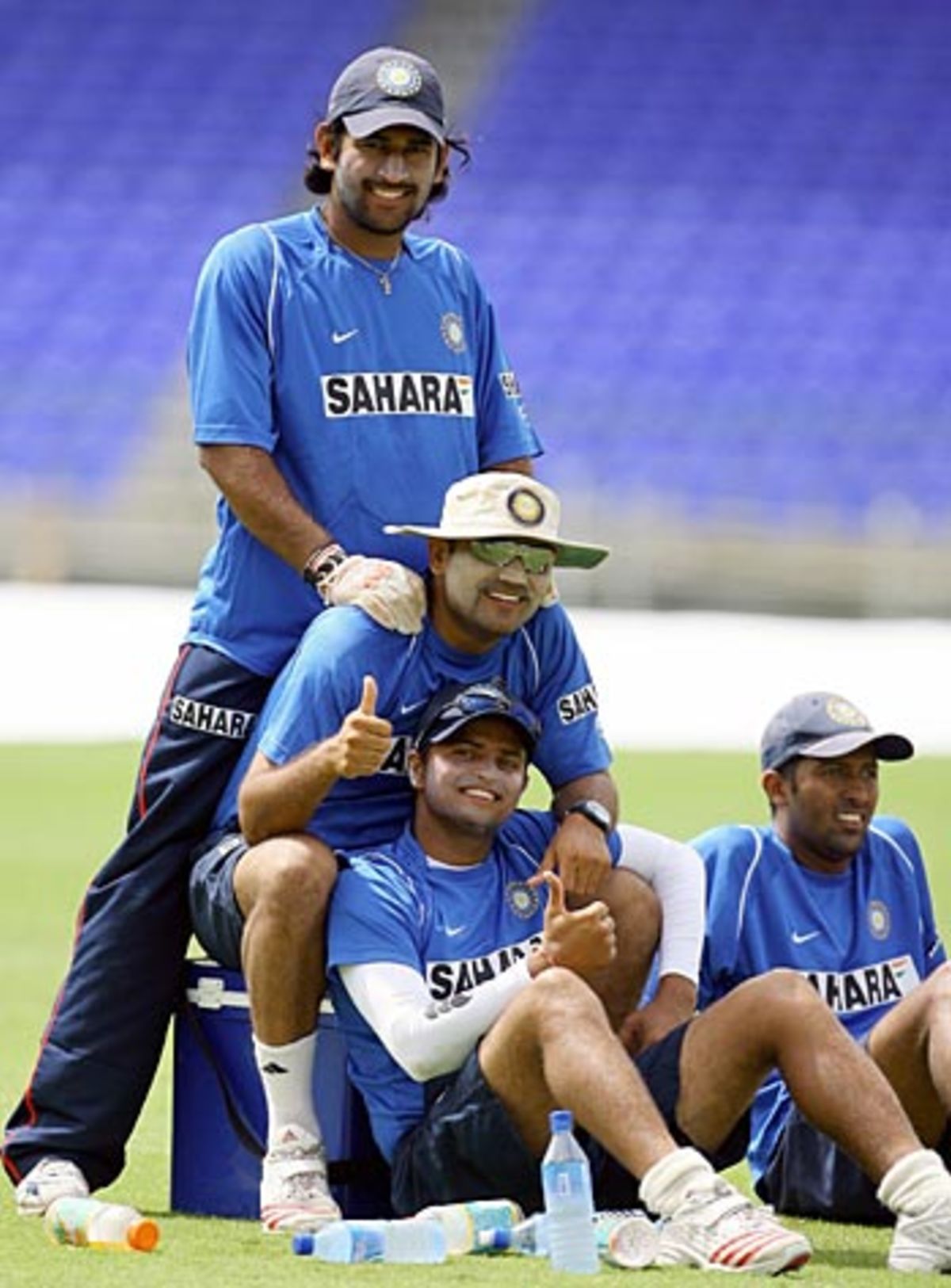 Mahendra Singh Dhoni, Virender Sehwag, Suresh Raina and Wasim Jaffer ...