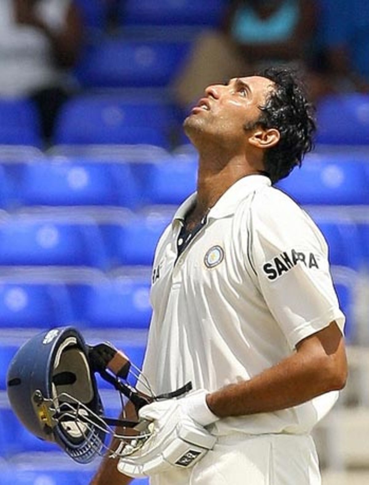 VVS Laxman looks heavenward after getting to his hundred | ESPNcricinfo.com