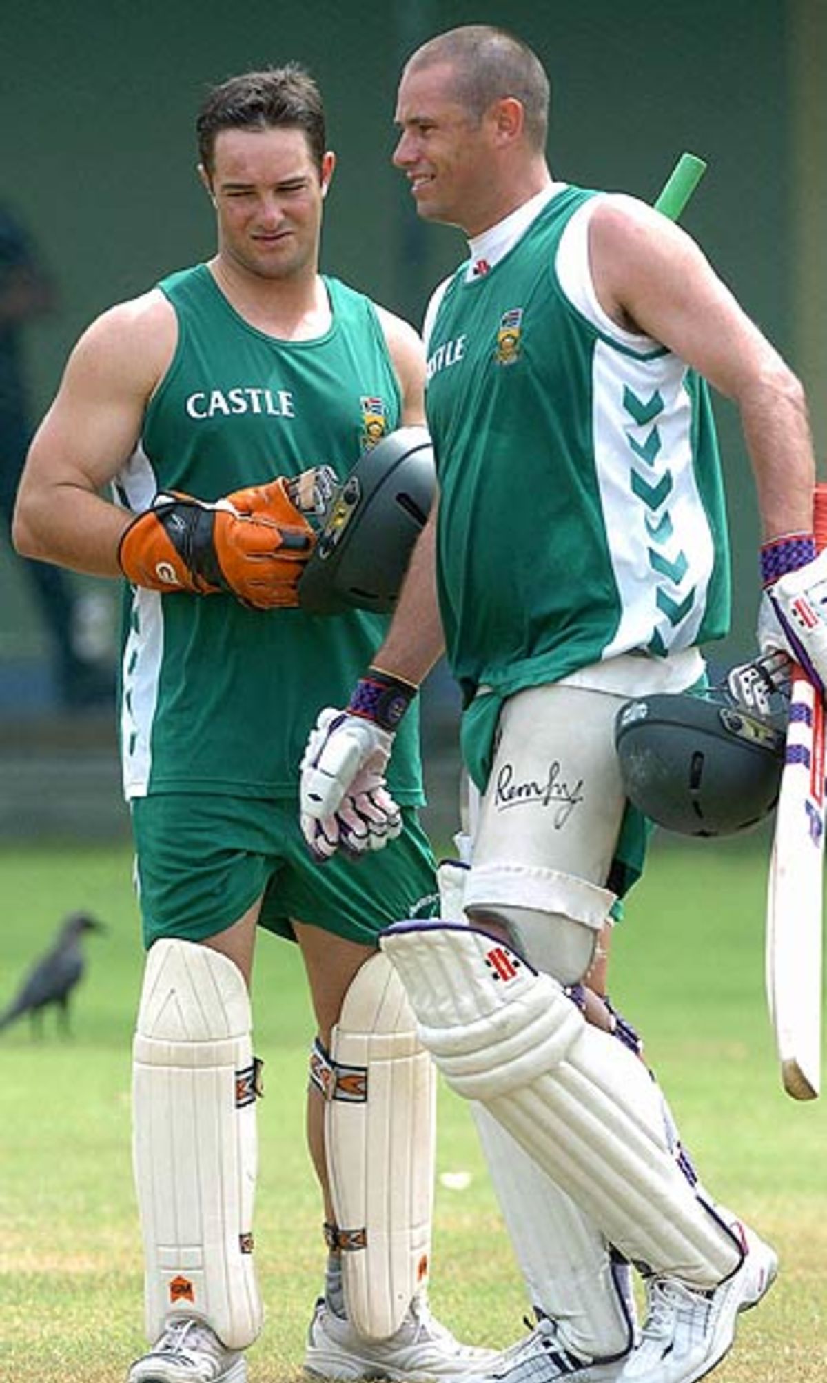 Mark Boucher and Andrew Hall at practice | ESPNcricinfo.com