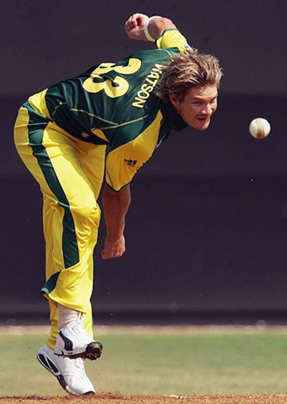 Shane Watson celebrates bowling the MCA XI's Nishit Shetty ...