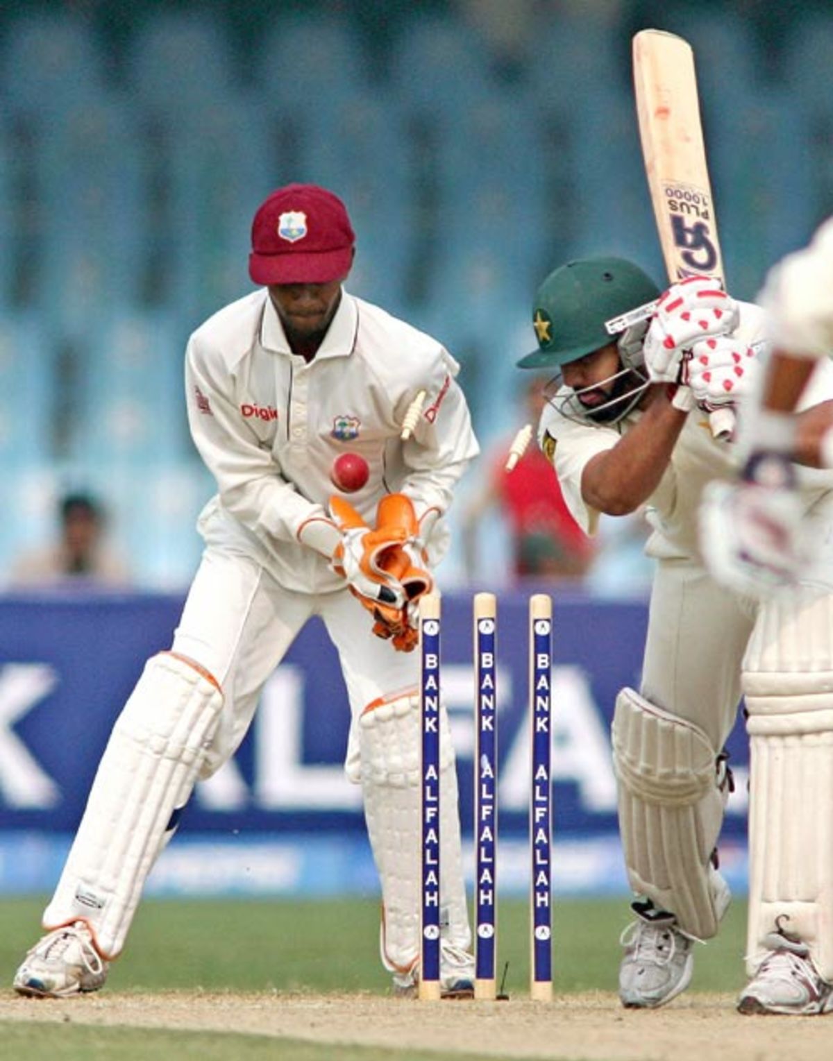 Edwards and Lara celebrate the fall of Younis Khan early on the second ...