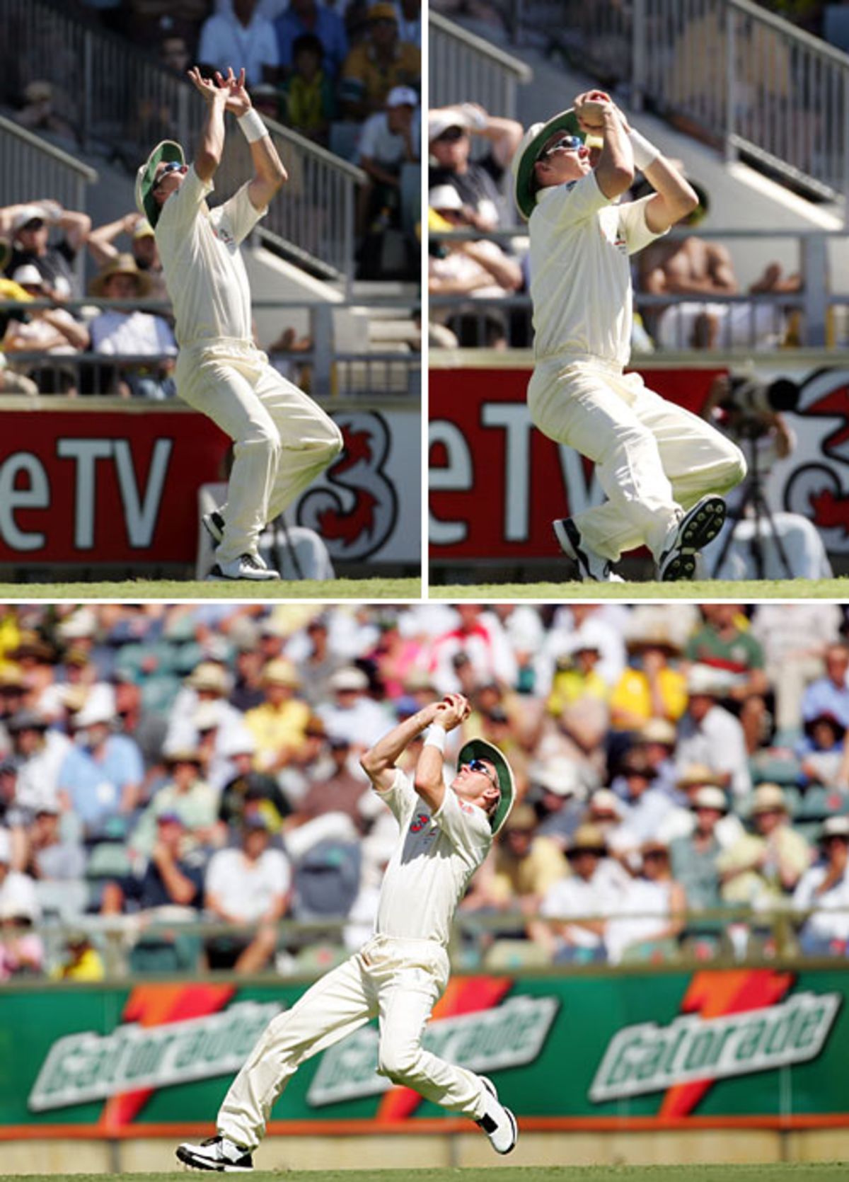 A collage of Brett Lee catching Steve Harmison | ESPNcricinfo.com