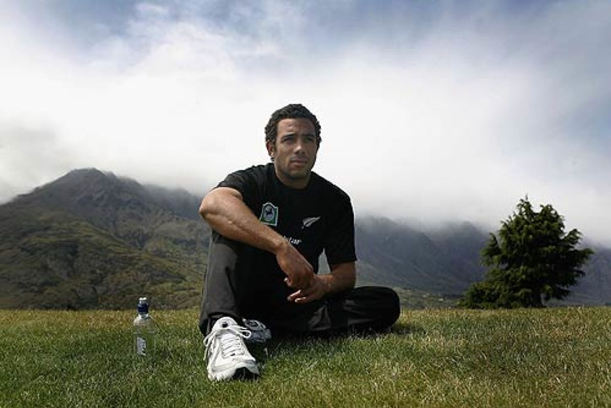 Andre Adams poses in front of The Remarkables mountian range during a ...
