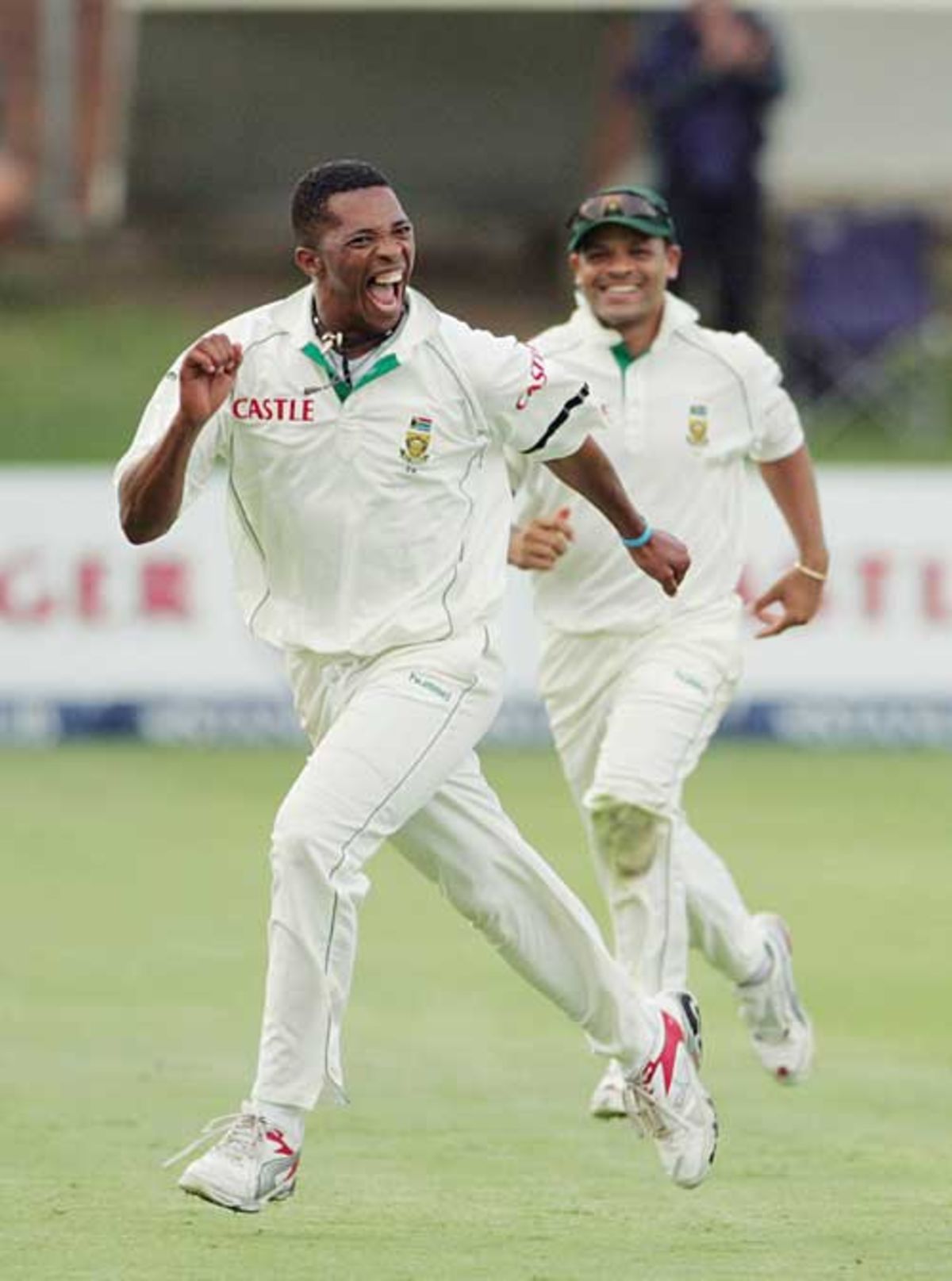 Makhaya Ntini celebrates one of his four wickets | ESPNcricinfo.com
