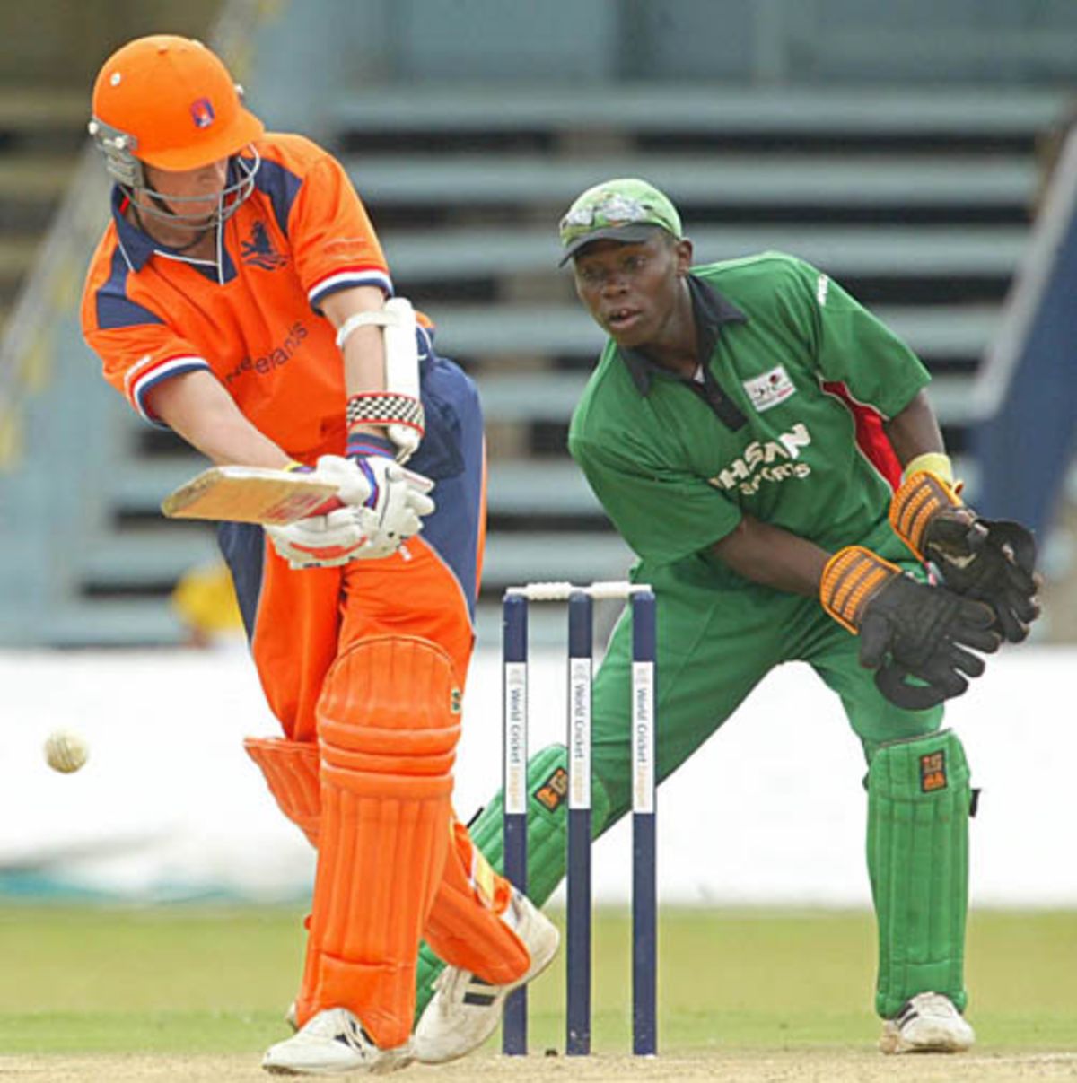 Netherlands batsman, Billy Stelling, is clean bowled | ESPNcricinfo.com