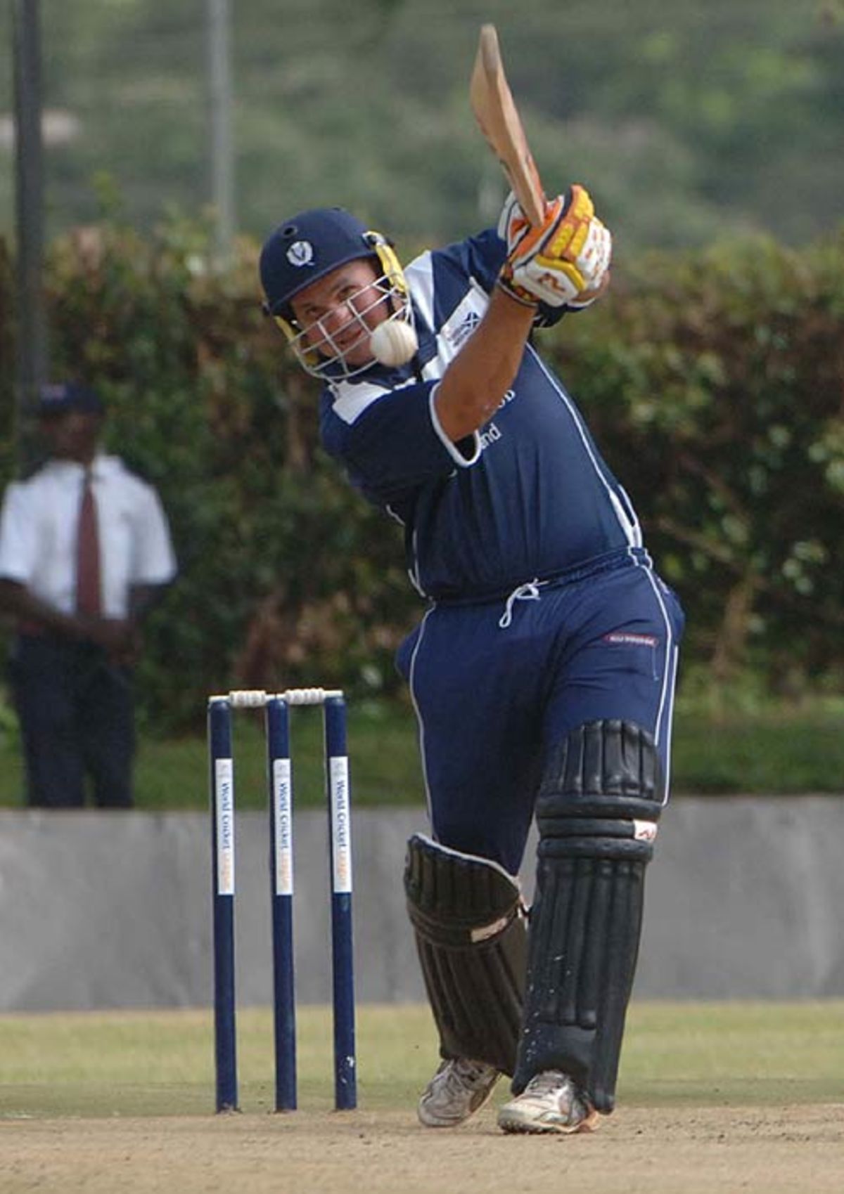 Scotland's Ryan Watson stretches to avoid a run-out | ESPNcricinfo.com