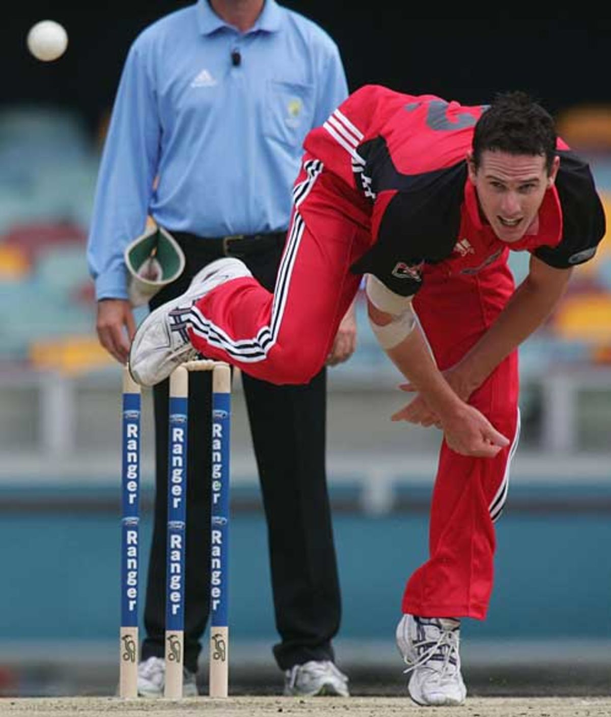 Matthew Elliott goes over the leg side during his unbeaten 89 ...