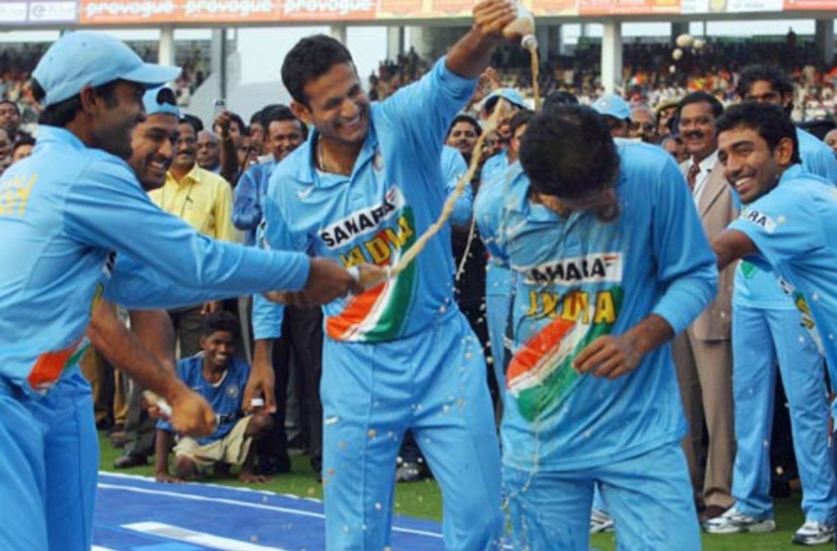 The victorious Indian team after the series win | ESPNcricinfo.com
