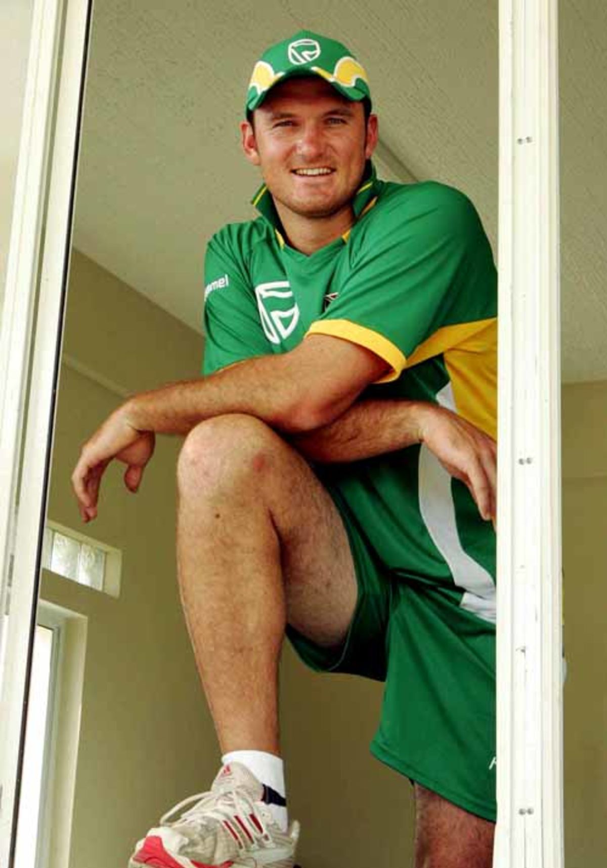 Jon Lewis and Monty Panesar warm-up during England's practice session at Gros Islet ...