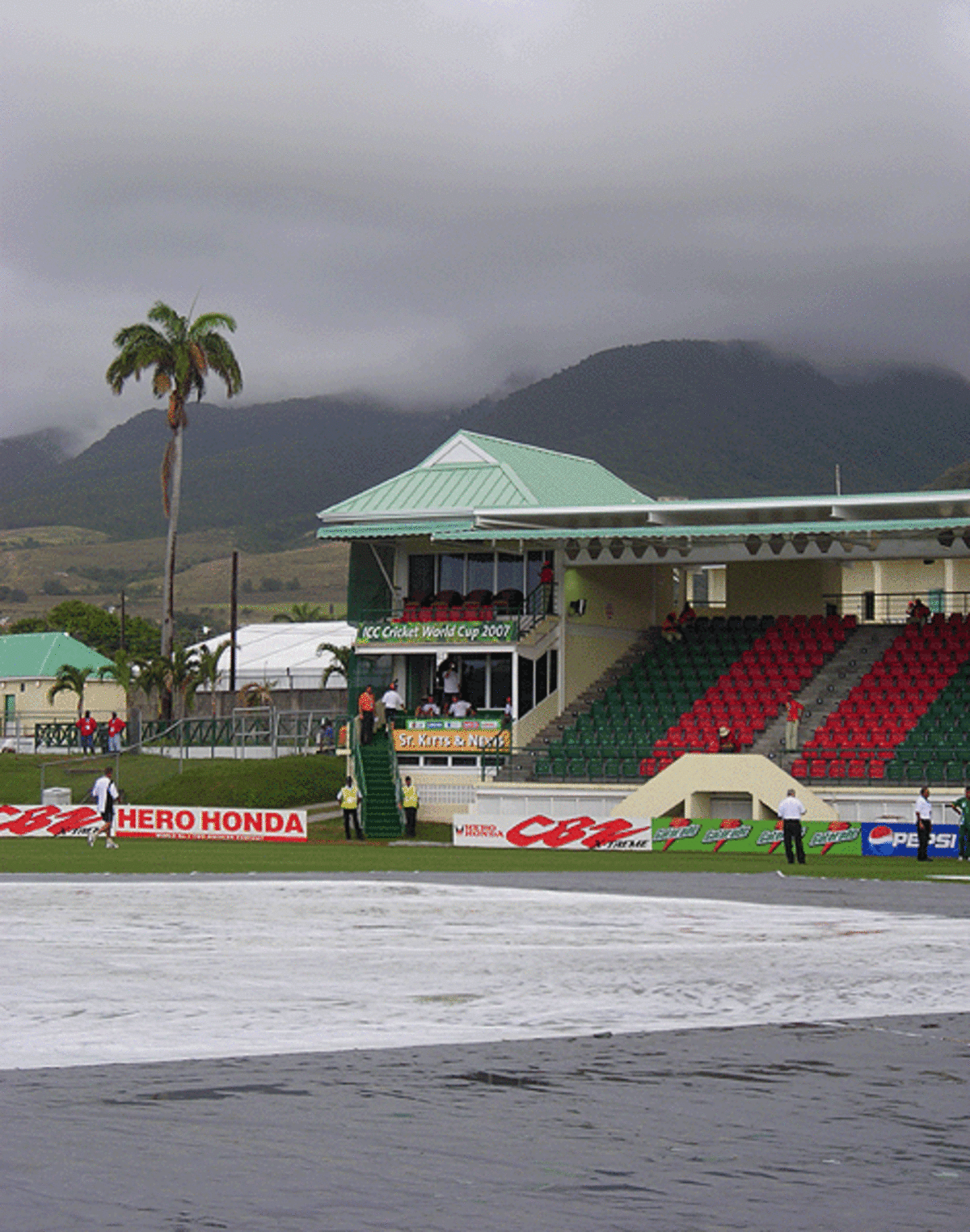 With overnight rain at Warner Park, St Kitts, the match between ...