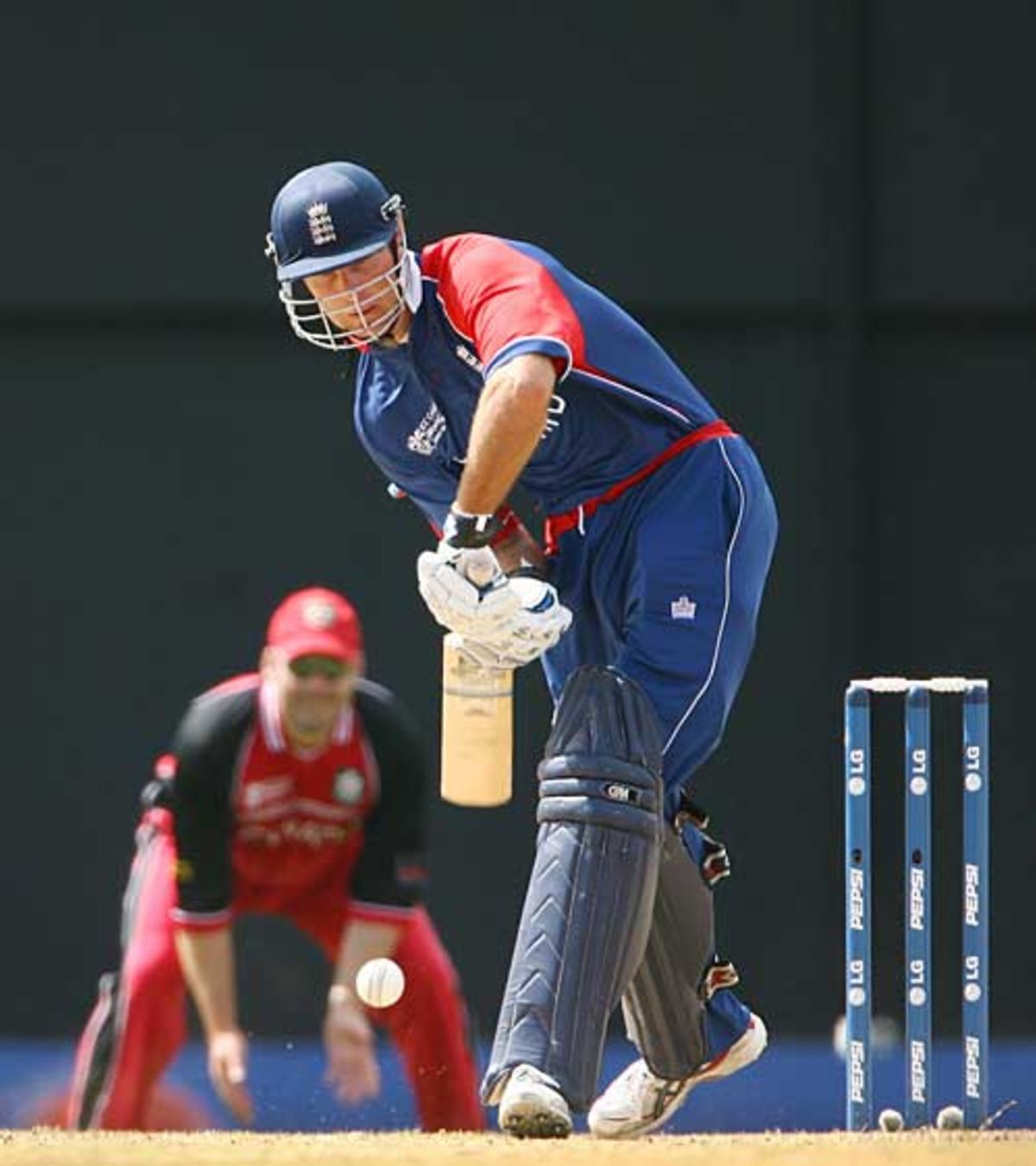 Tim de Leede of Netherlands drops a catch from Adam Gilchrist ...