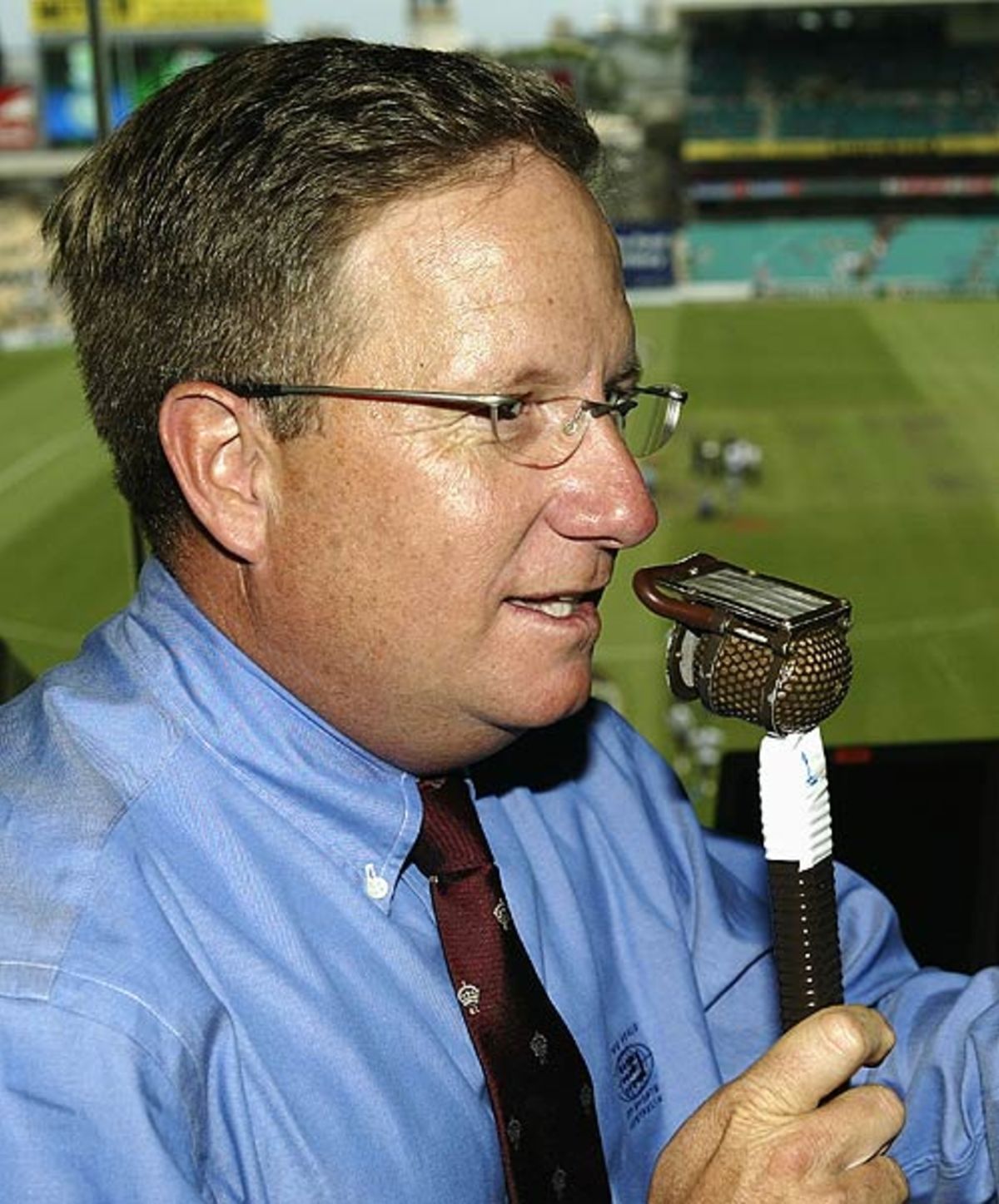 Ian Healy behind the microphone | ESPNcricinfo.com