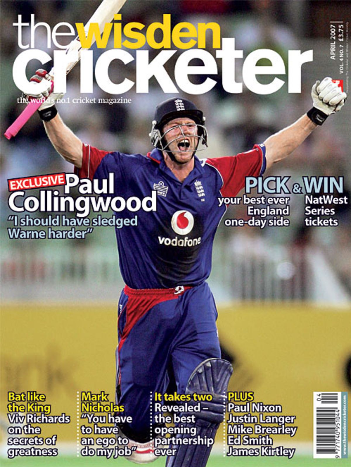 Front cover of April's Wisden Cricketer magazine | ESPNcricinfo.com