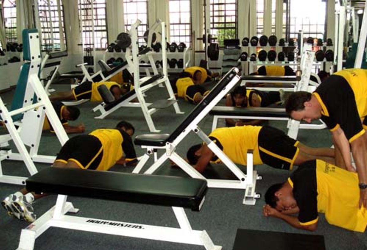 Time for some hard grind: Bangladesh team work out in a gym in ...