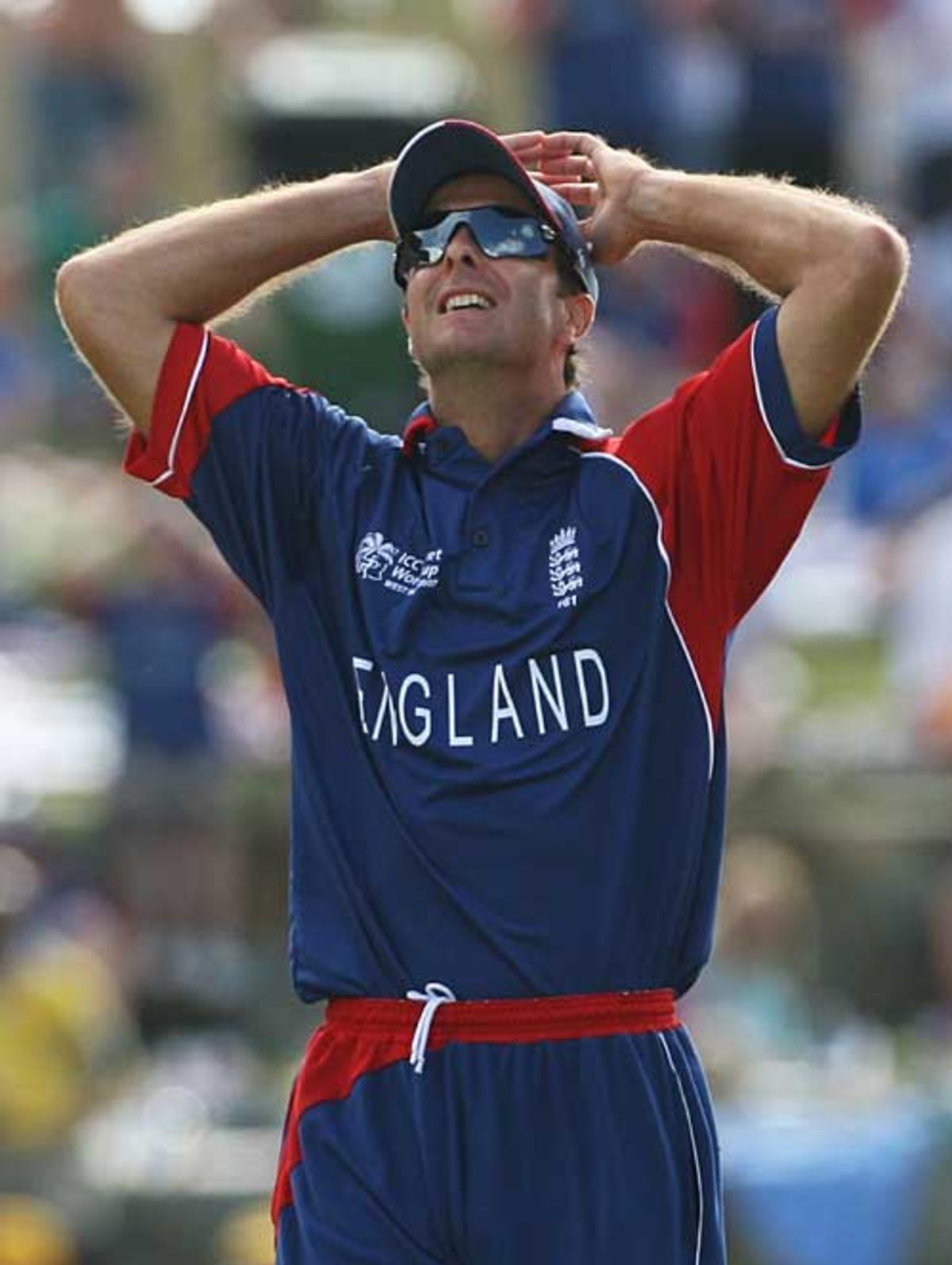 Two shots of Kevin Pietersen taking a stunning running catch...before ...