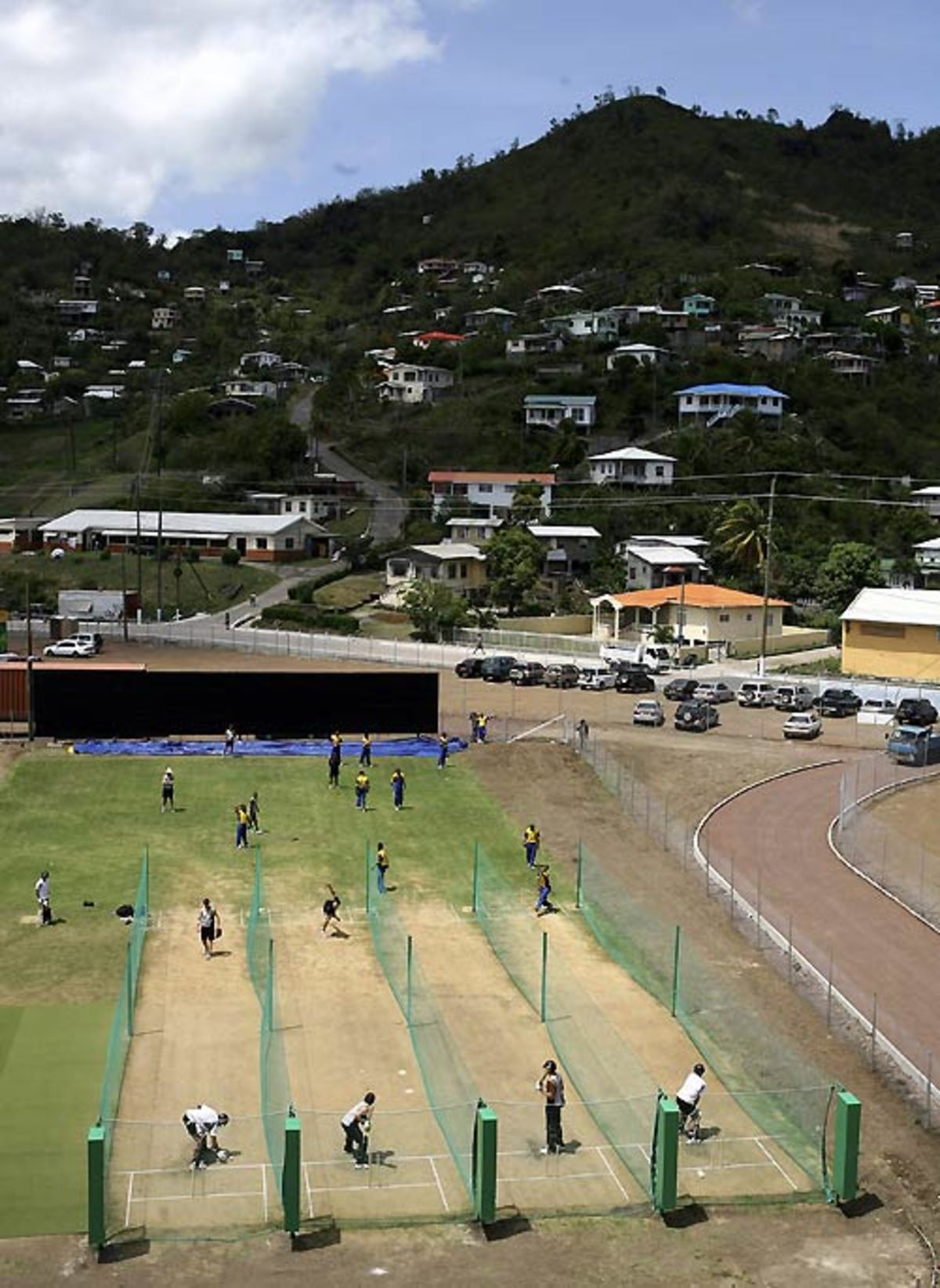 An overview of the nets at the National Stadium in St Georges ...