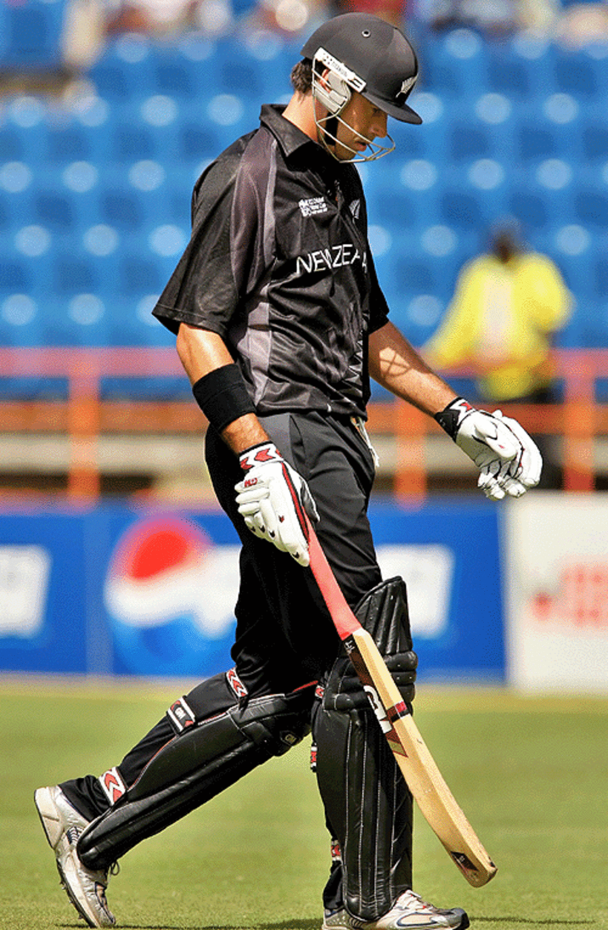 Stephen Fleming walks back after being dismissed off the fifth ball of ...