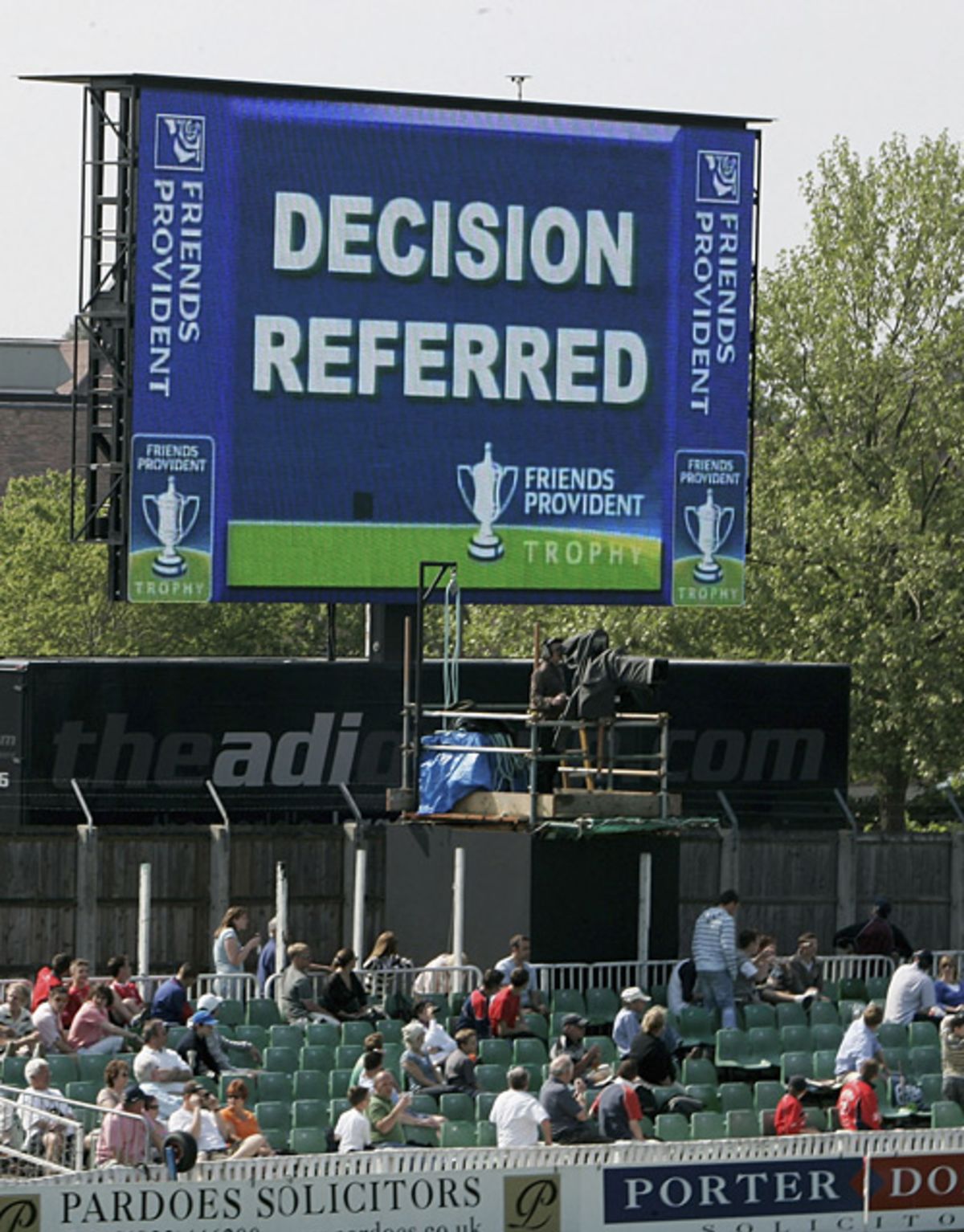 The first referral by a player to the third umpire is made at Taunton ...