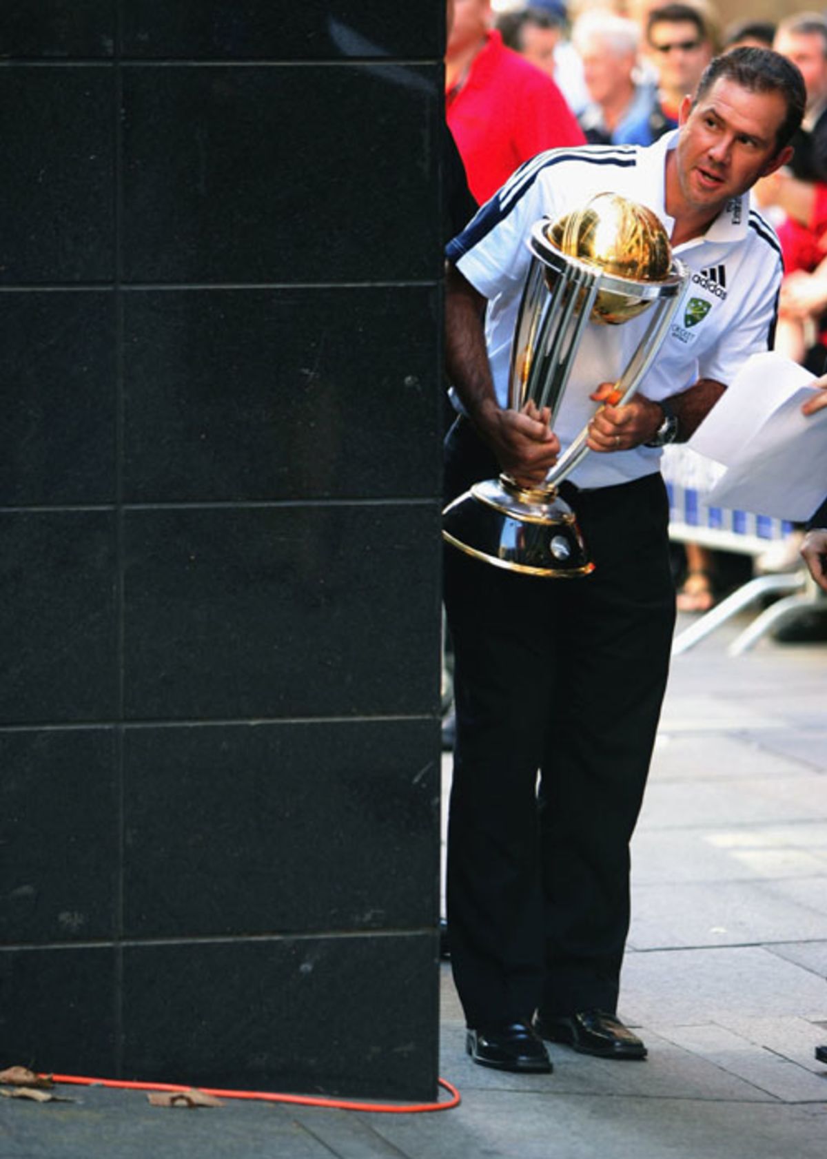 Ricky Ponting prepares to go on stage | ESPNcricinfo.com