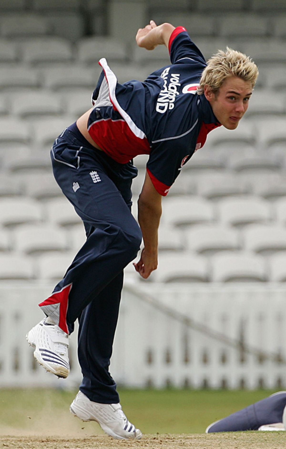 Stuart Broad roars into bowl during a net session | ESPNcricinfo.com