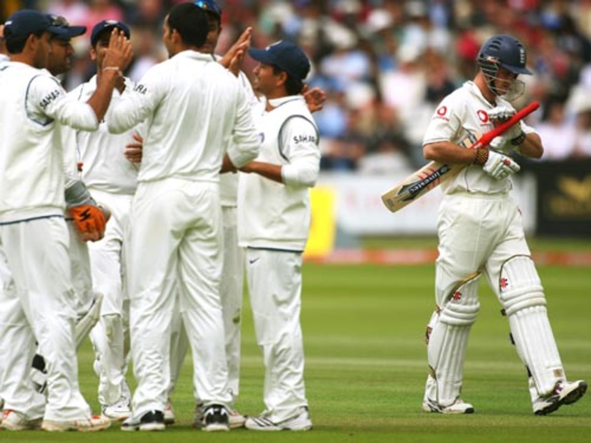 Indians celebrate the wicket of Andrew Strauss | ESPNcricinfo.com