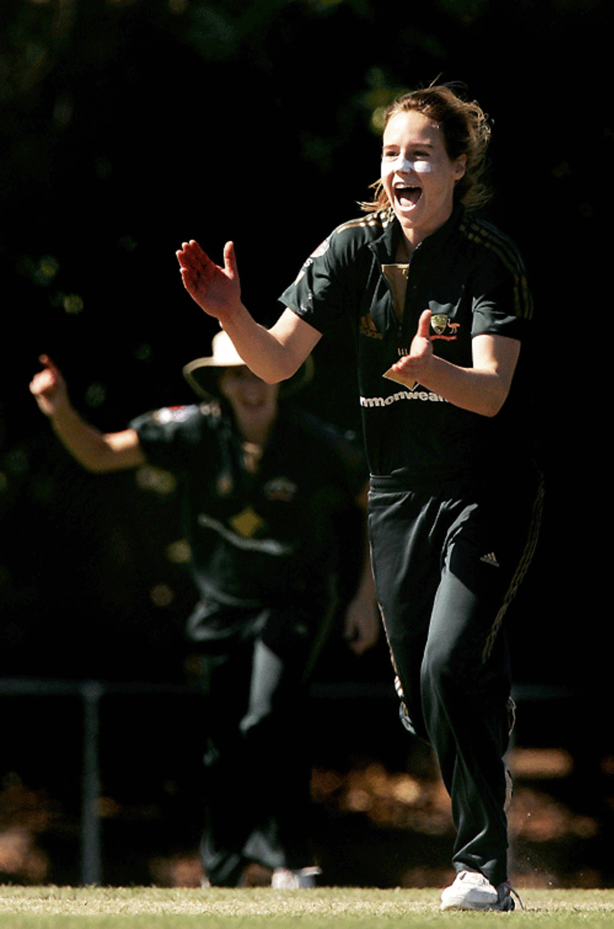 Ellyse Perry, Australia's youngest debutant, celebrates after she ...