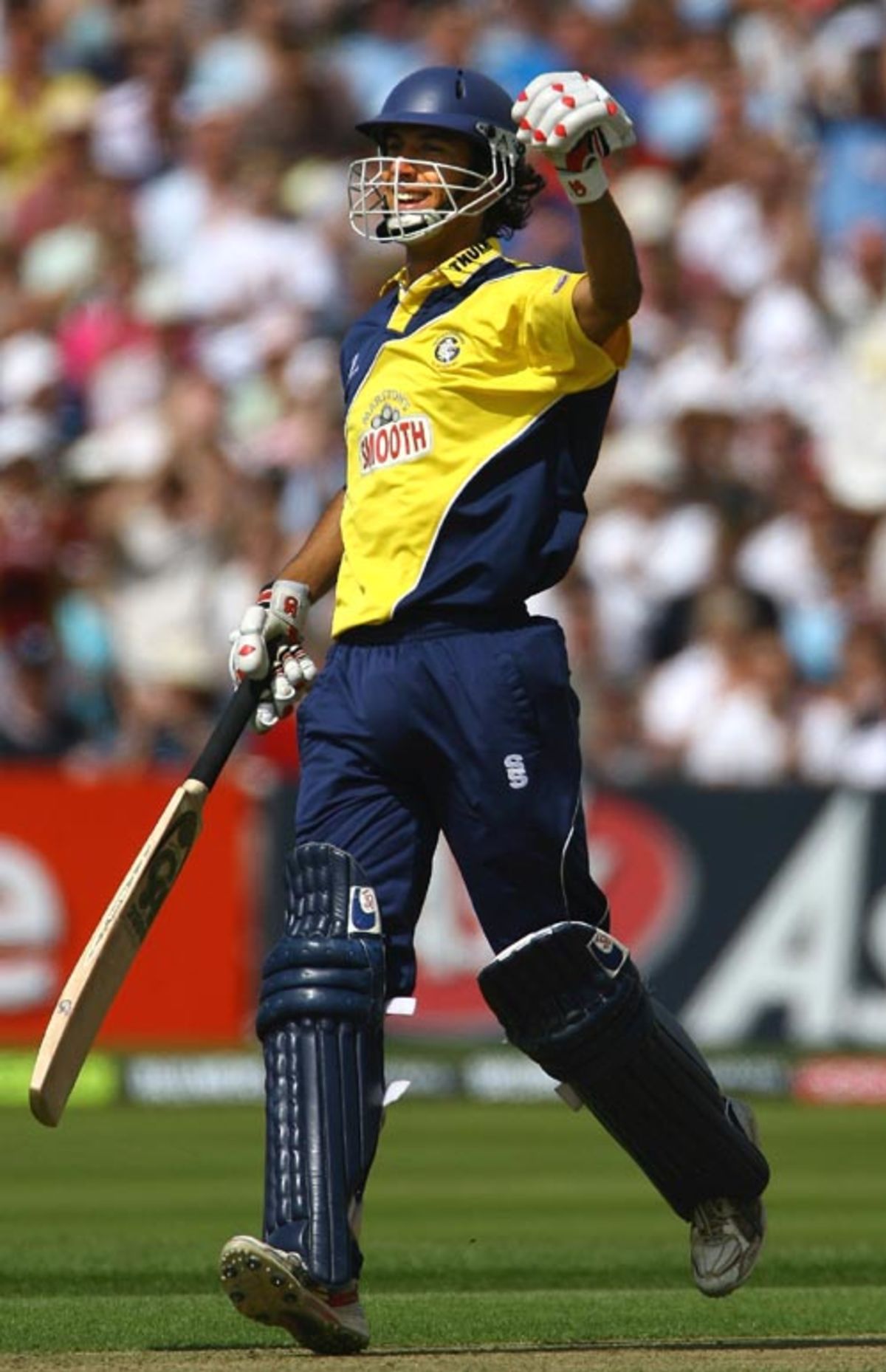 The Kent Spitfire mascot wins the mascot race ahead of the second semi ...