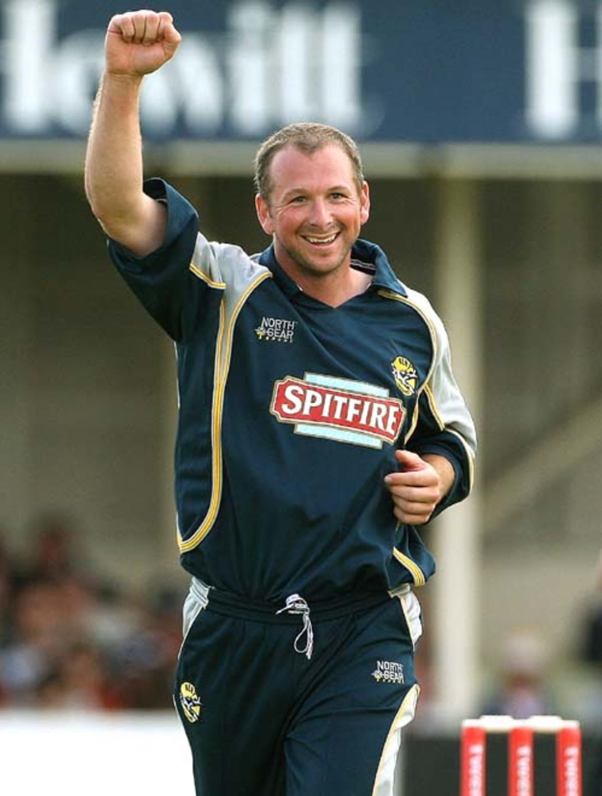 Darren Stevens is delighted after dismissing Luke Wright | ESPNcricinfo.com