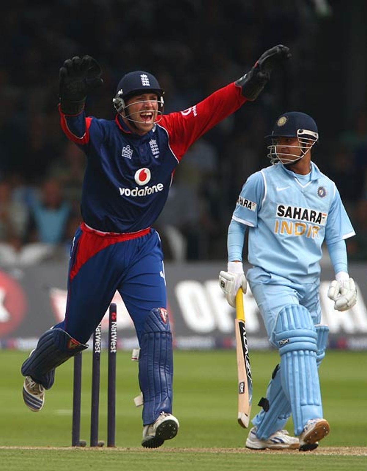 Matt Prior gets a stumping in his favour and Piyush Chawla has to walk ...