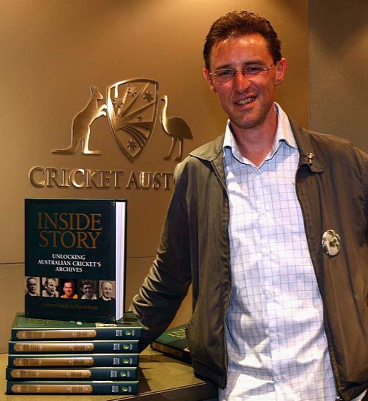 Gideon Haigh and Richie Benaud at the launch of Inside Cricket ...