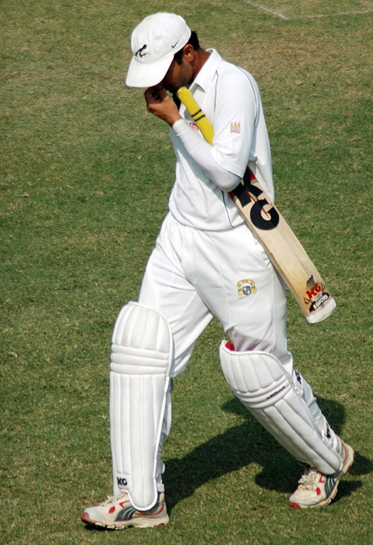 Pankaj Dharmani returns to the pavilion after falling six runs short of ...