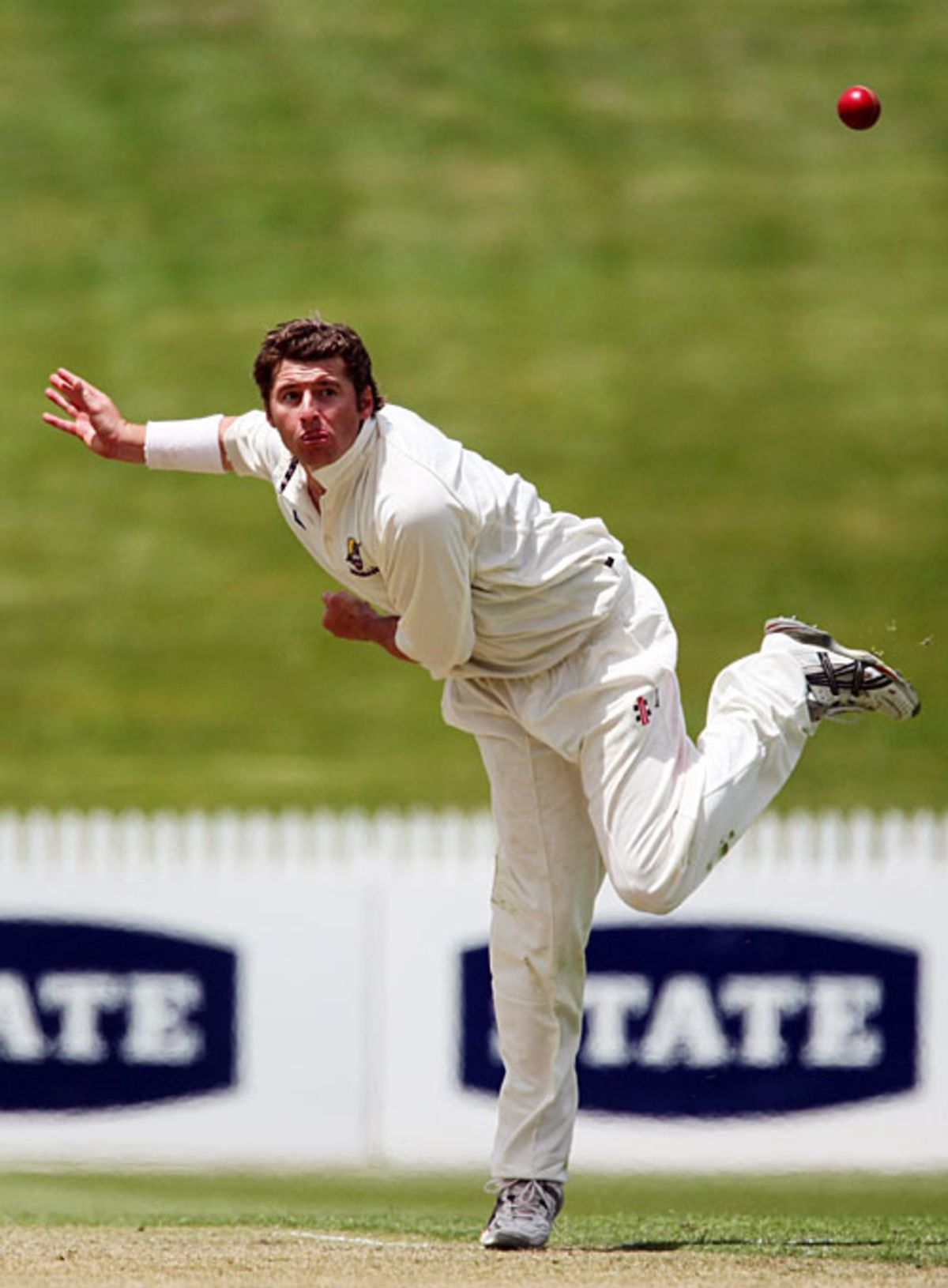 Left-arm spinner Bruce Martin in action against Wellington ...