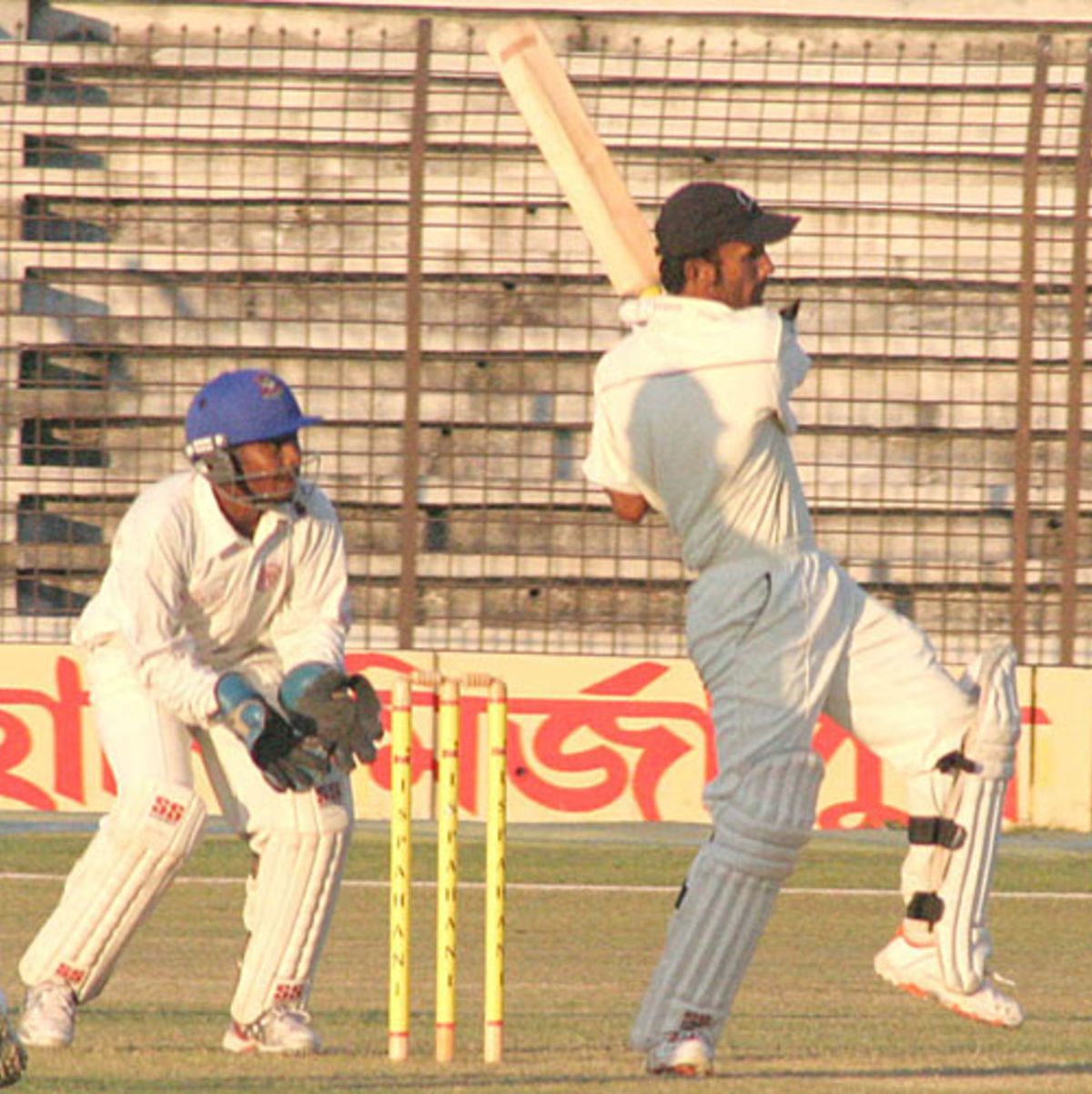 Rajshahi captain Khaled Mashud pulls on his way to an unbeaten 68 ...