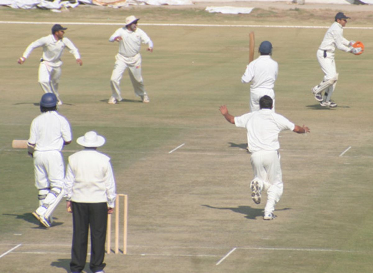 Maharashtra captain Venugopal Rao plays the ball to the leg side during ...