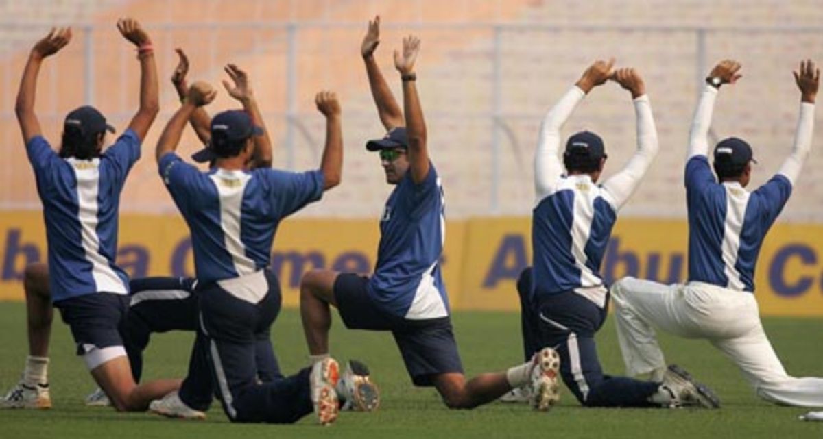 The Indian squad go through their exercise routine | ESPNcricinfo.com