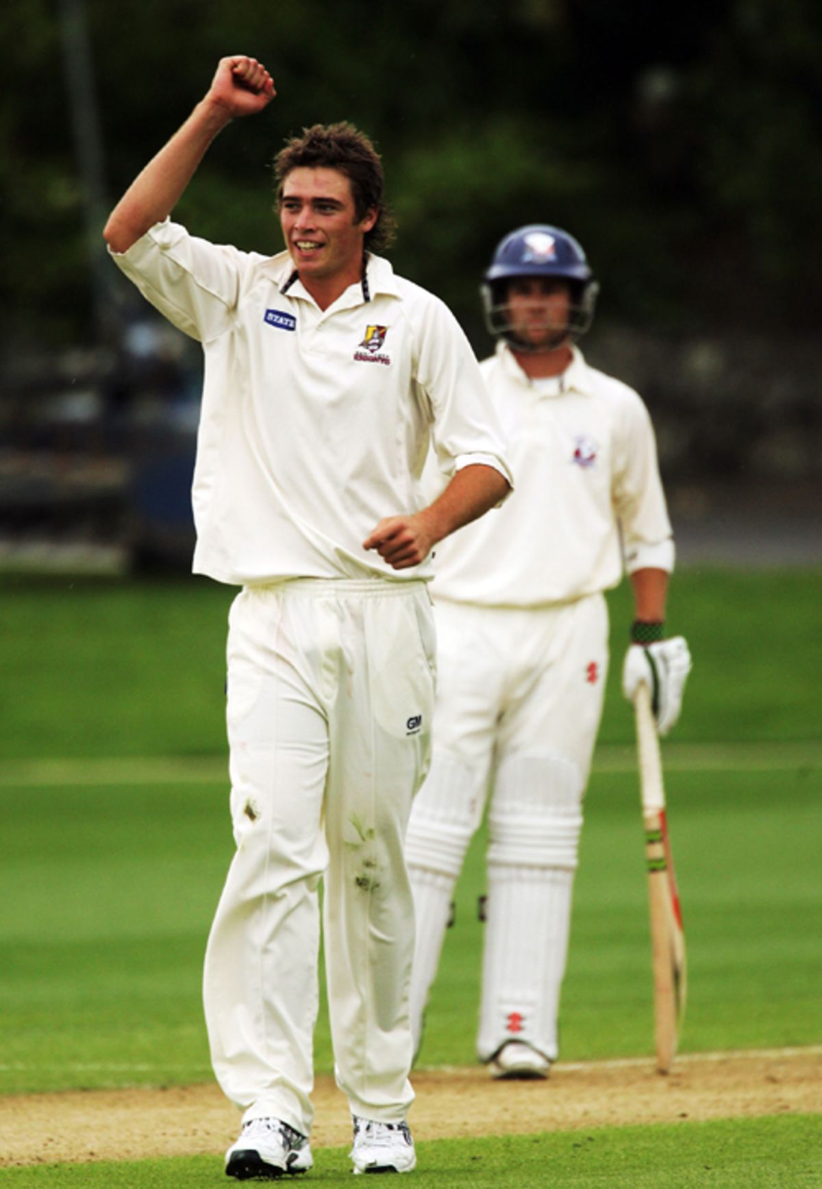 Tim Southee, seen here celebrating his five-for, finished with 6 for 68 ...