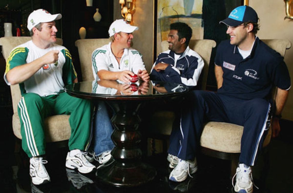 Stuart MacGill, Shane Warne, Muttiah Muralitharan and Daniel Vettori ...