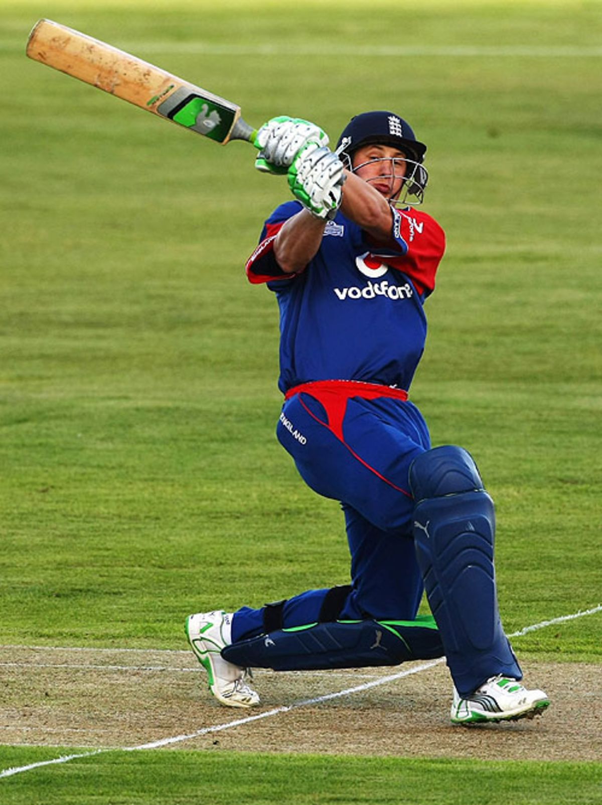 Phil Mustard swings through midwicket during his aggressive innings of ...