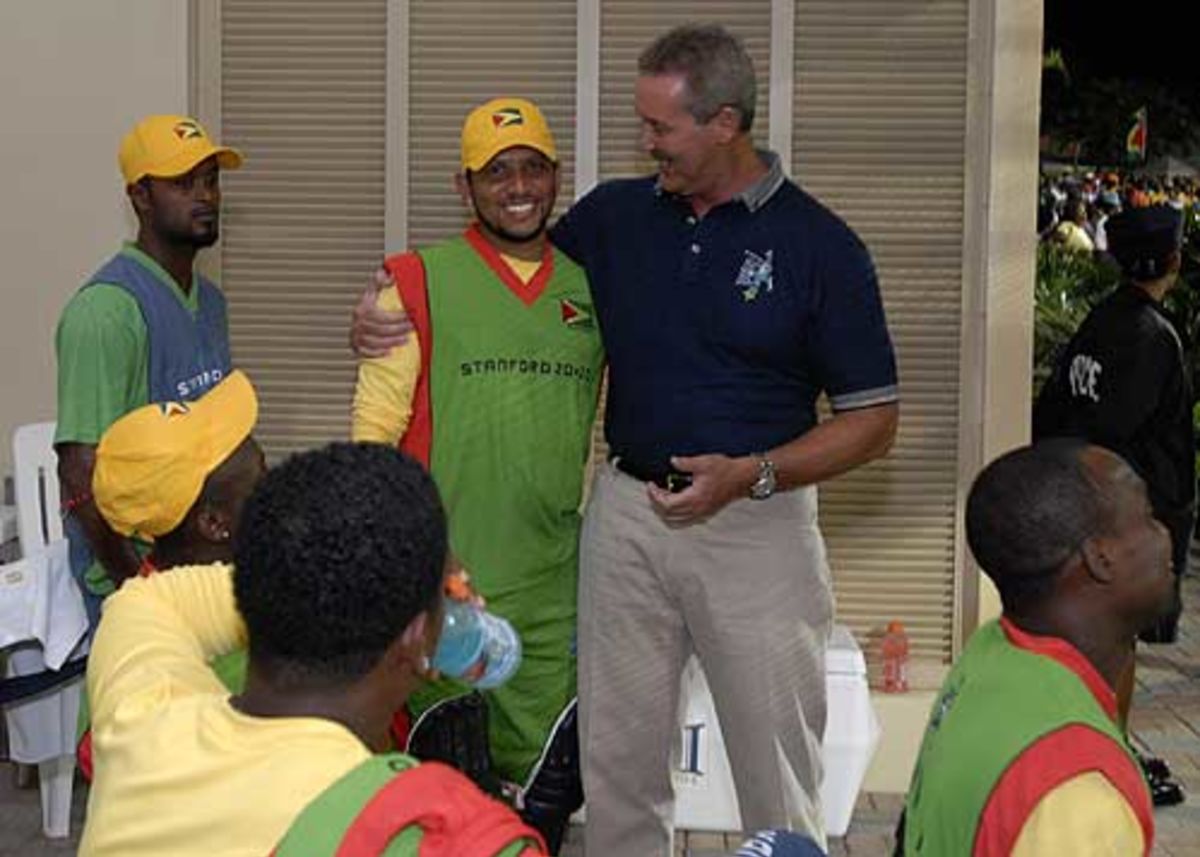 Allen Stanford congratulates Ramnaresh Sarwan | ESPNcricinfo.com